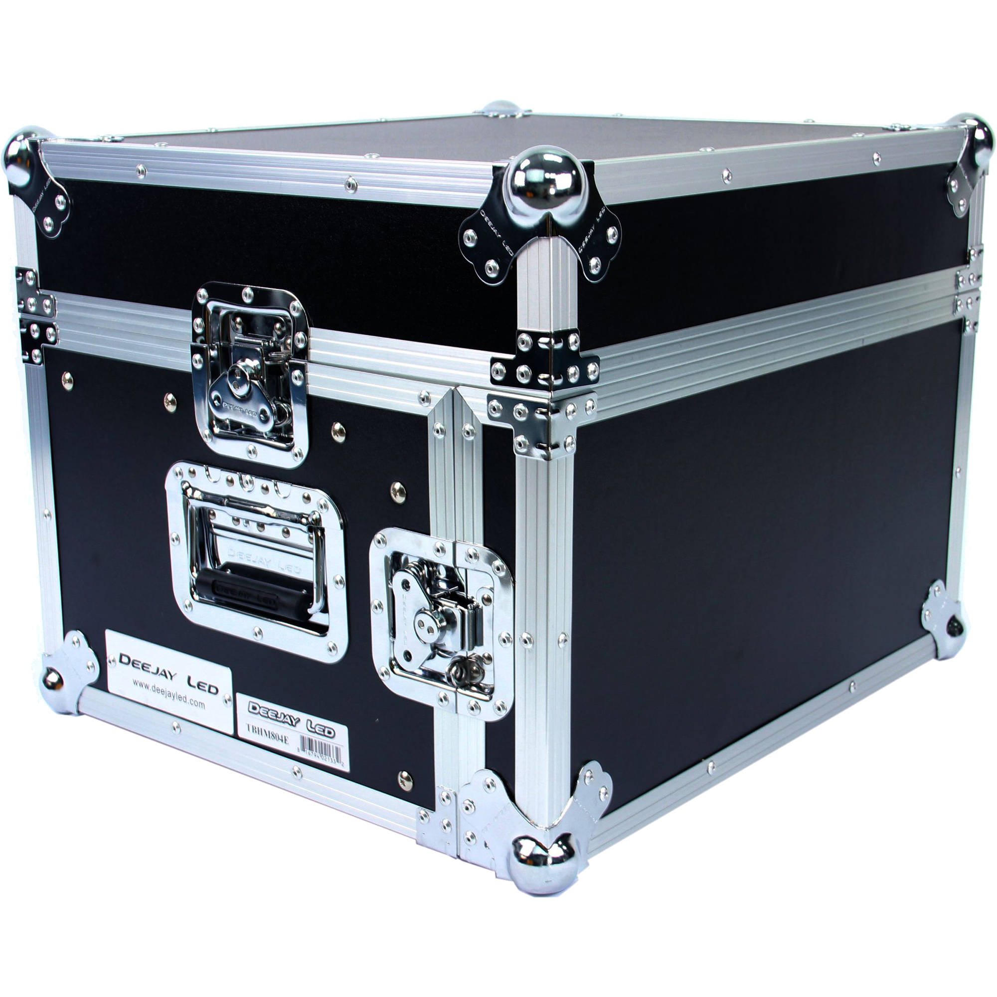 DeeJay LED Fly Drive Case - Slanted 8 RU Mixer Rack / 4 TBHM804E