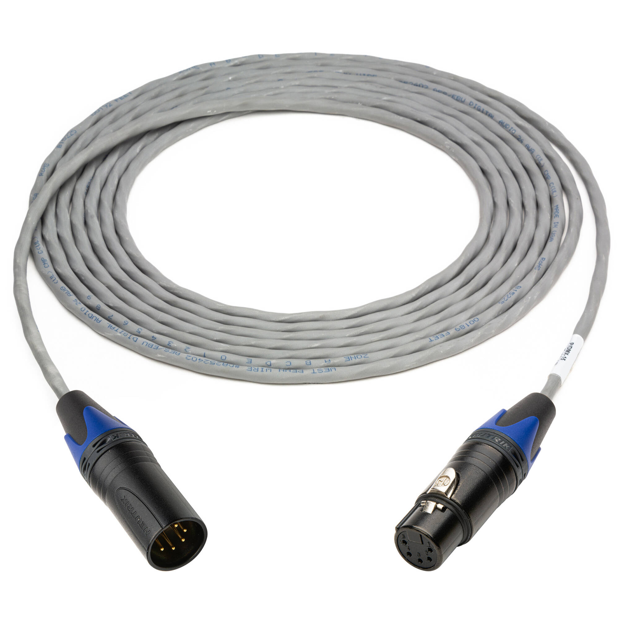 Sescom P/DMX 5-Pin XLR Male to 5-Pin XLR Female Plenum P/DMX-50