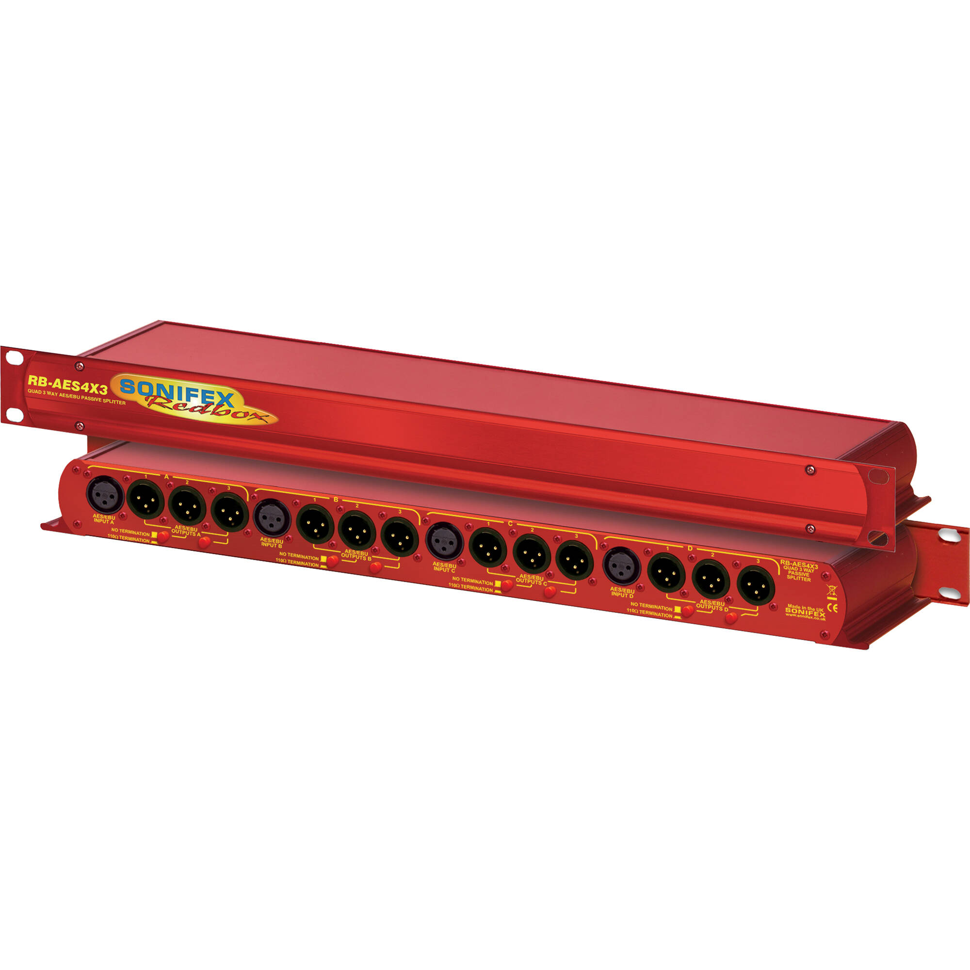Sonifex RB-AES4X3 Quad 3-Way AES/EBU Splitter RB-AES4X3 B&H