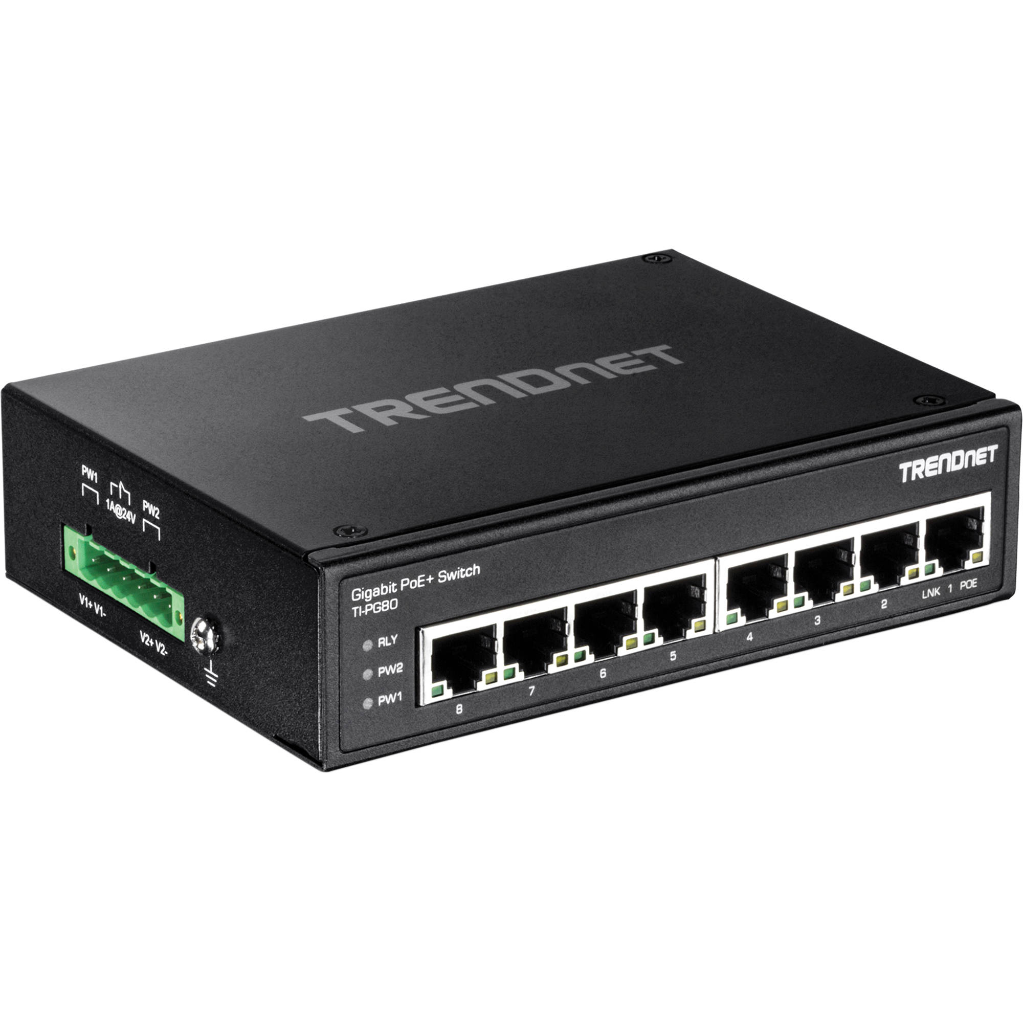 TRENDnet TI-PG80 8-Port Hardened Industrial Gigabit POE+ TI-PG80