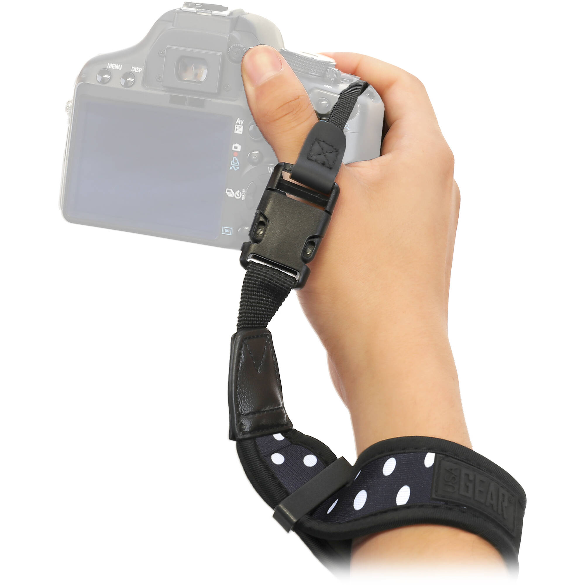 USA GEAR TrueSHOT Camera Wrist Strap (Polka Dot) GRCMWS0100PDEW