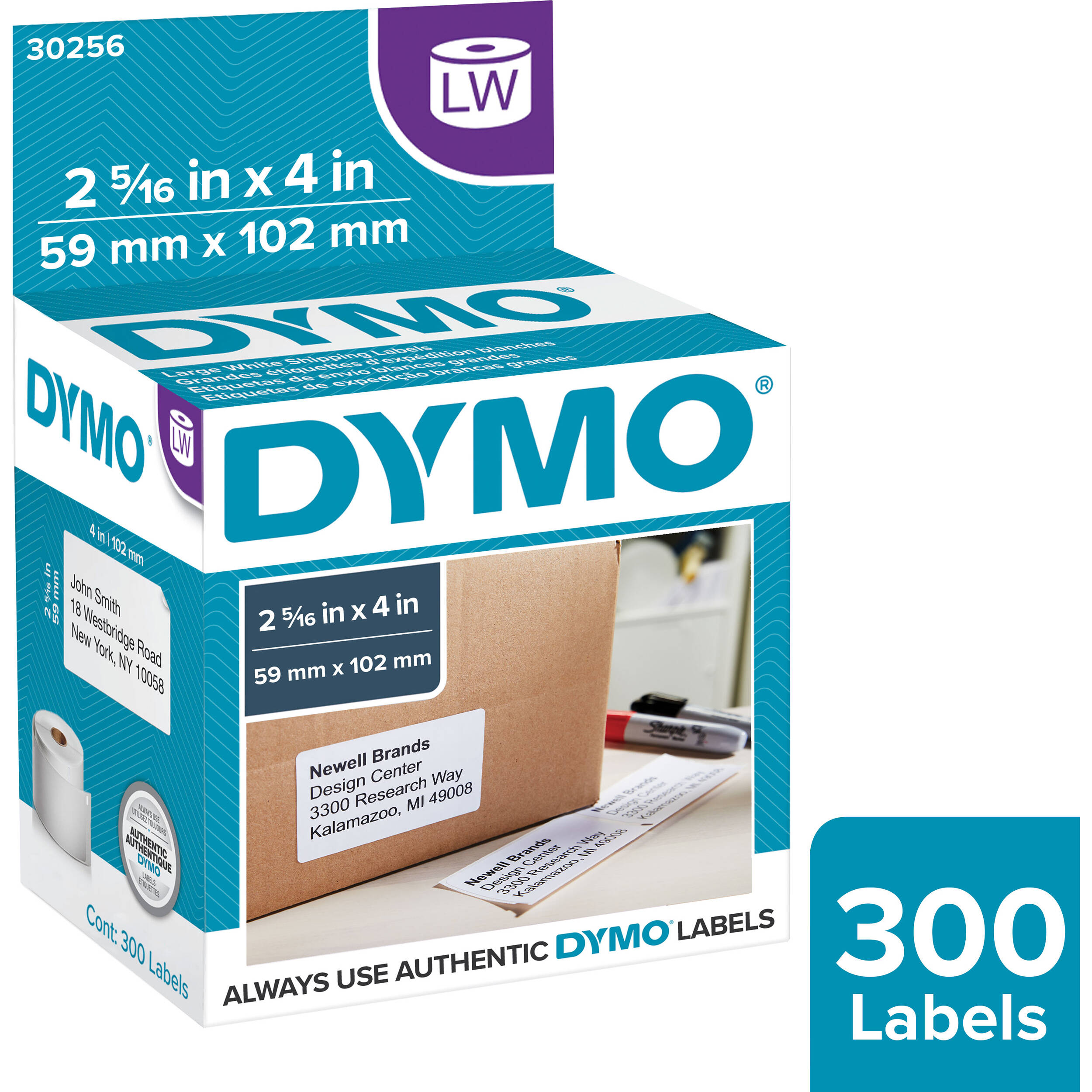 Dymo 30256 White Shipping Labels 2 5 16 X 4 30256 B H Photo