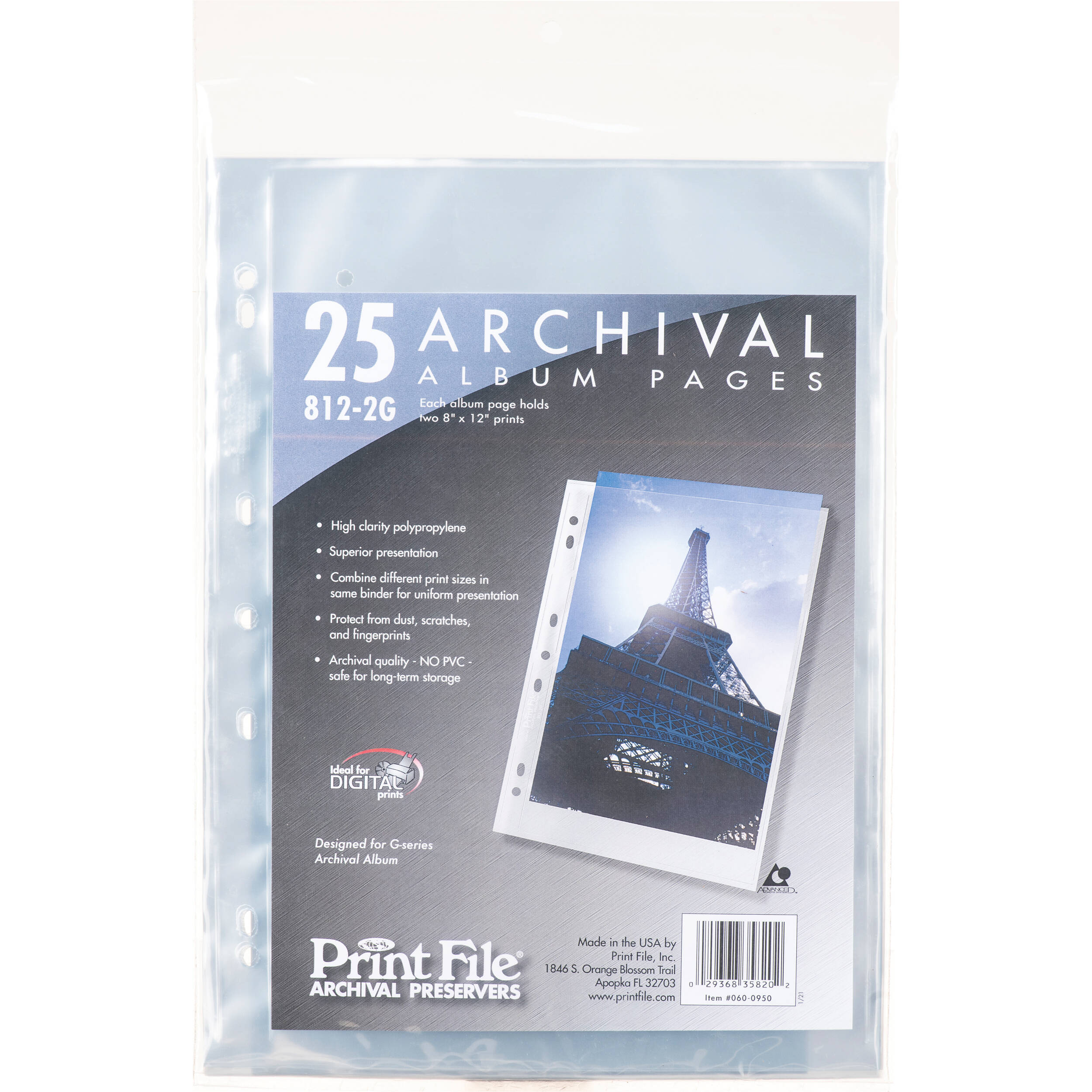 Print File Premium Series-G Archival Storage Page 060-0950 B&H