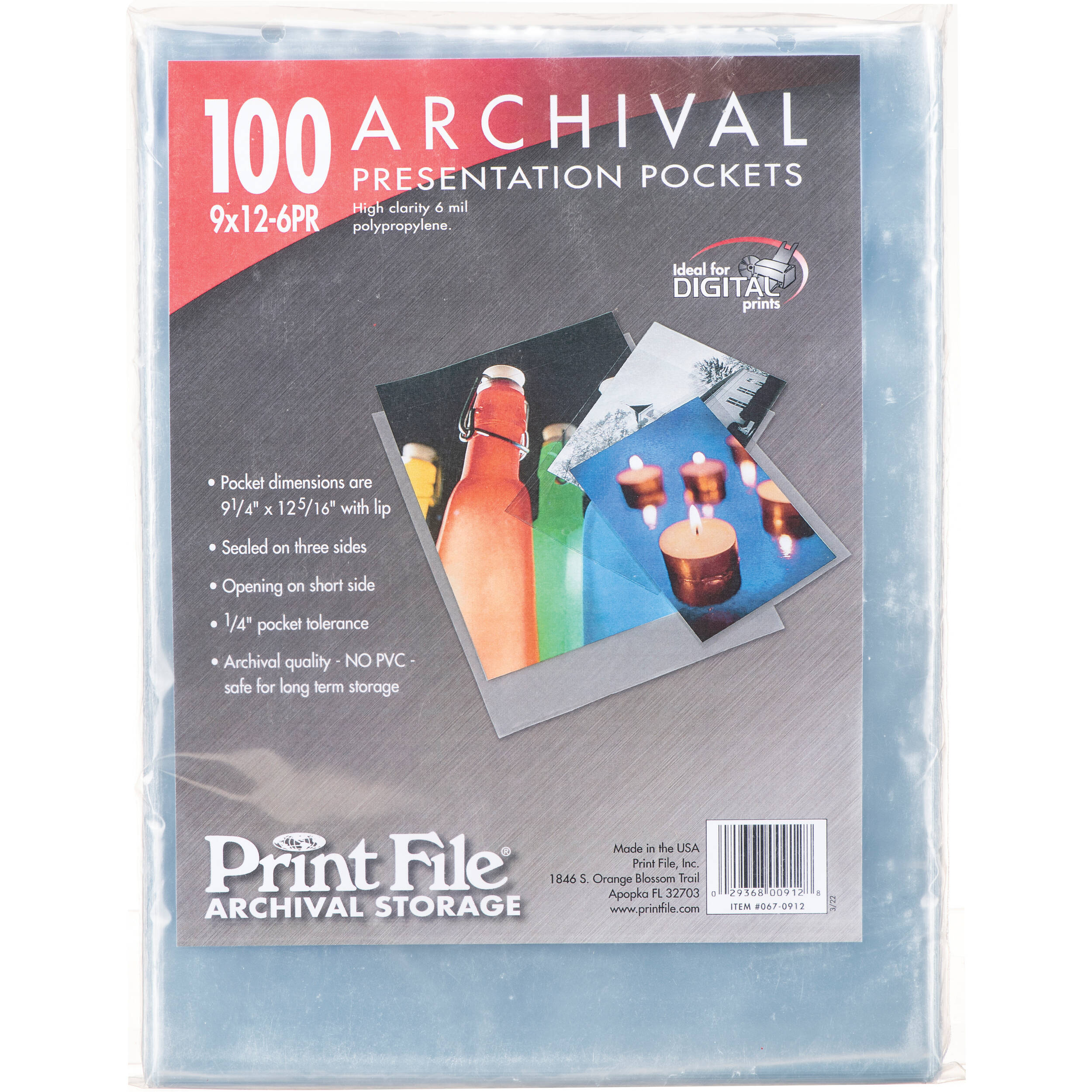Print File Polypropylene Presentation Pocket 067-0912 B&H Photo
