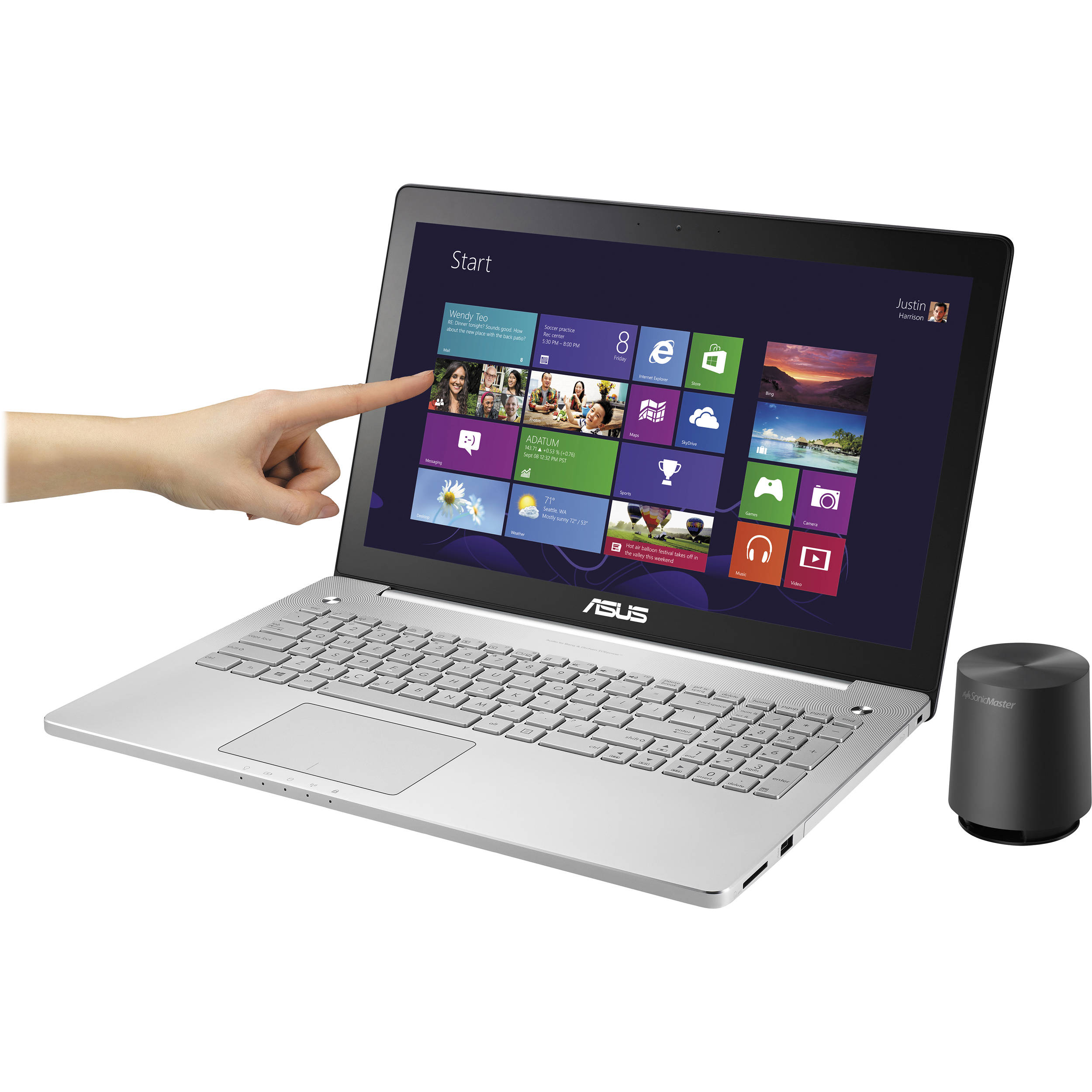 ASUS 15 6 N550JX Multi Touch Notebook Silver 