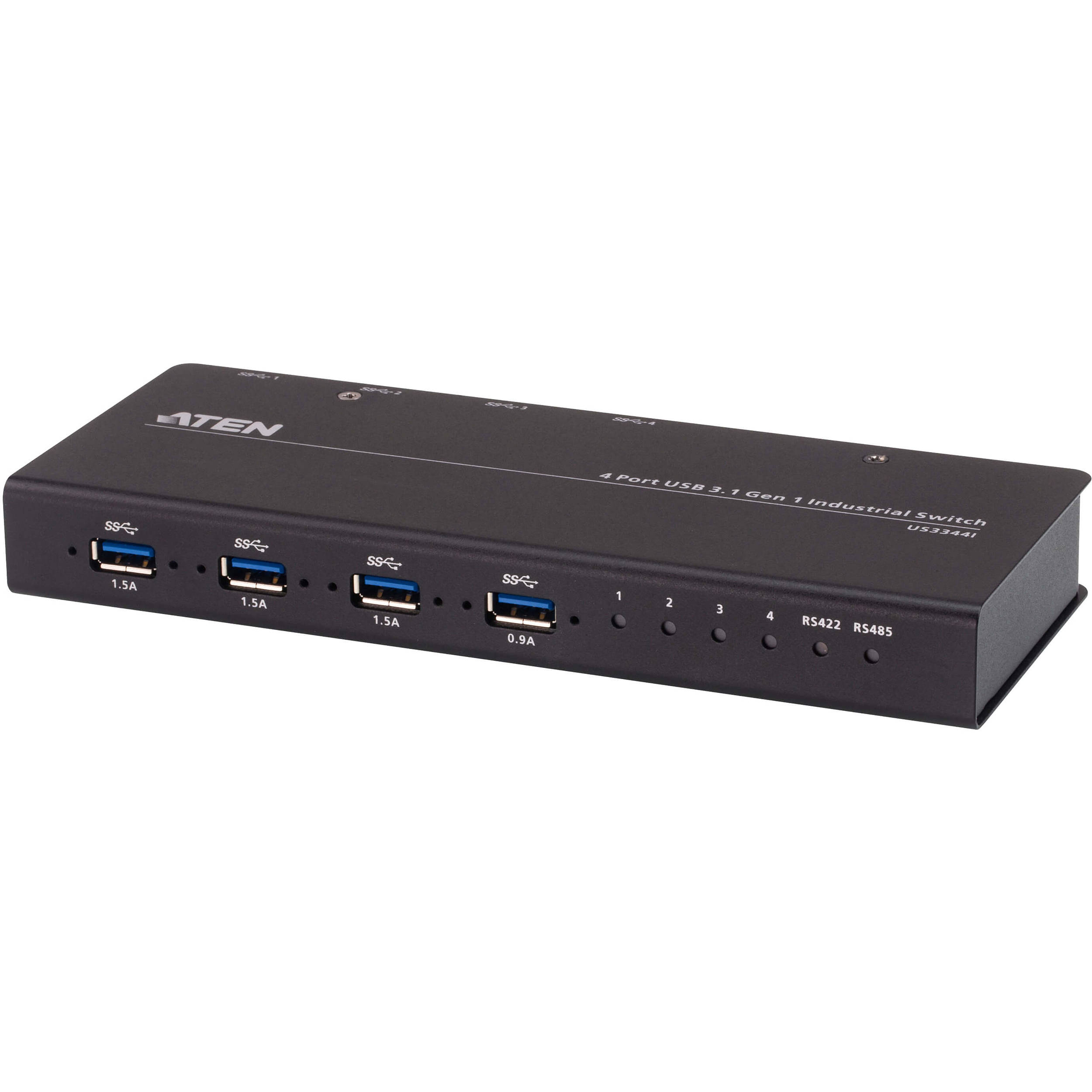 ATEN 4 x 4 USB 3.1 Gen-1 Industrial Hub Switch US3344I B&H Photo