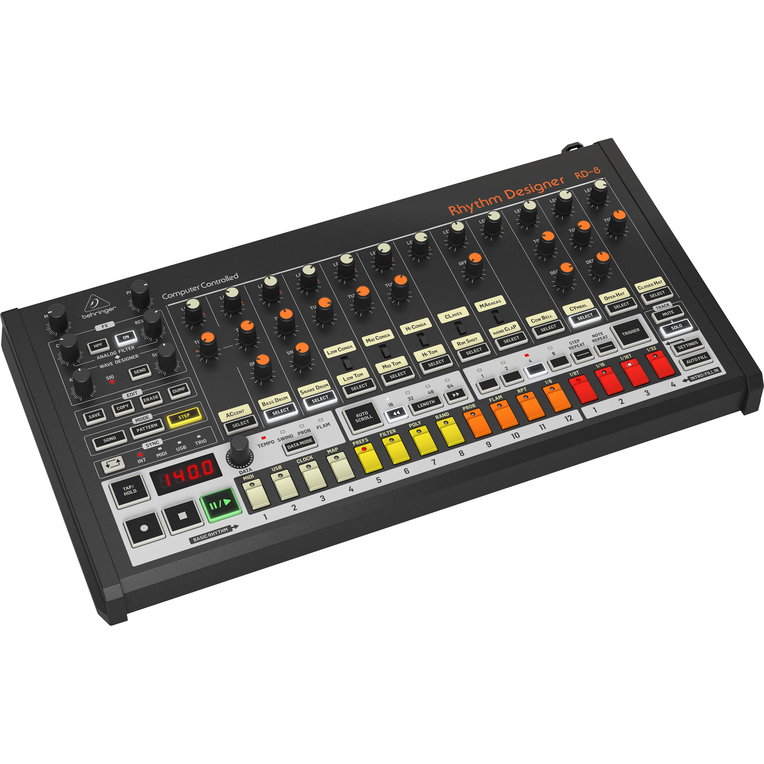 Behringer Rhythm Designer RD 8 Analog Drum Machine RD 8 B H Behringer Rhythm Designer RD 8 Analog Drum Machine RD 8 B H