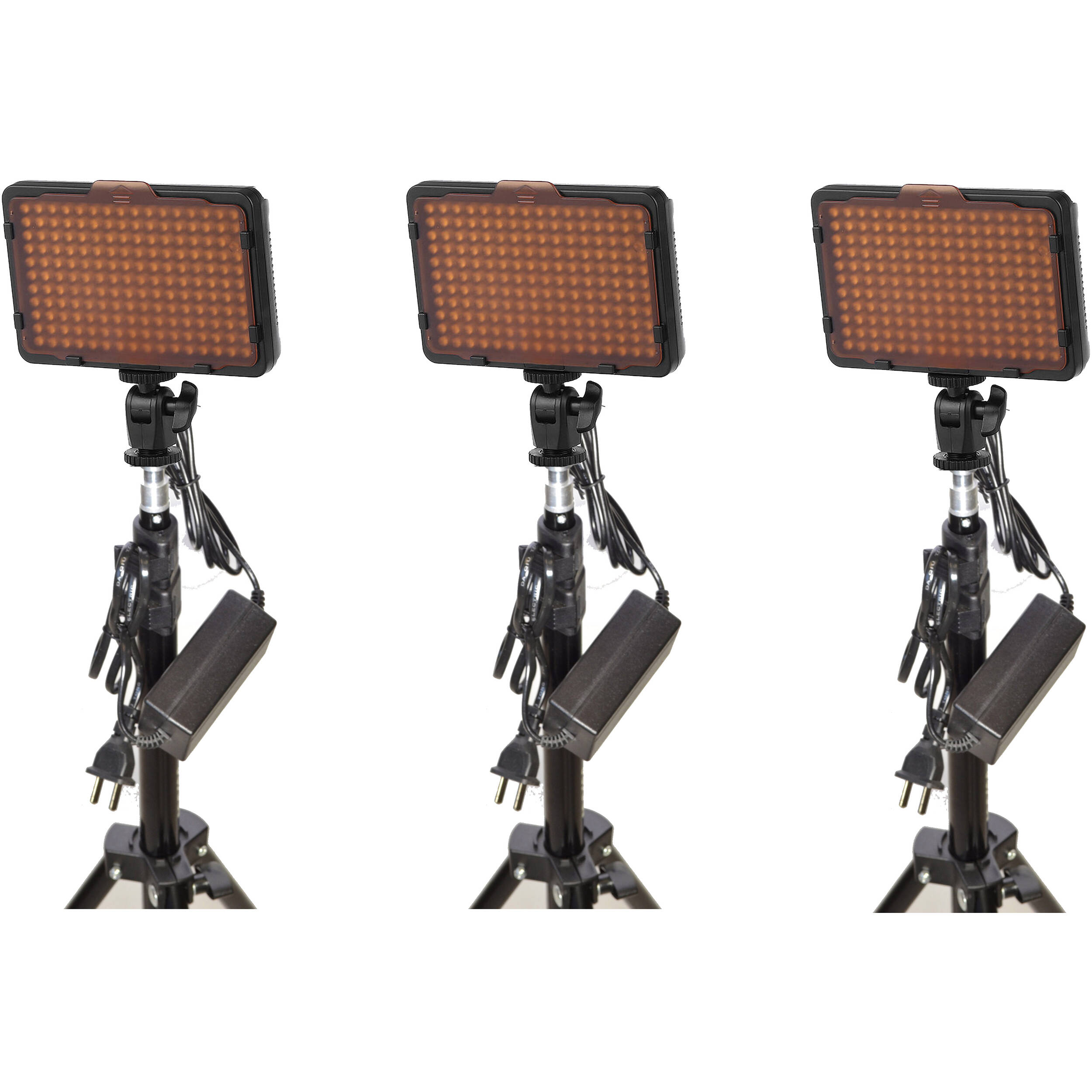 Bescor WAFFLE 176 Bulb LED 3-Light and AC Adapter Kit WAFFLET