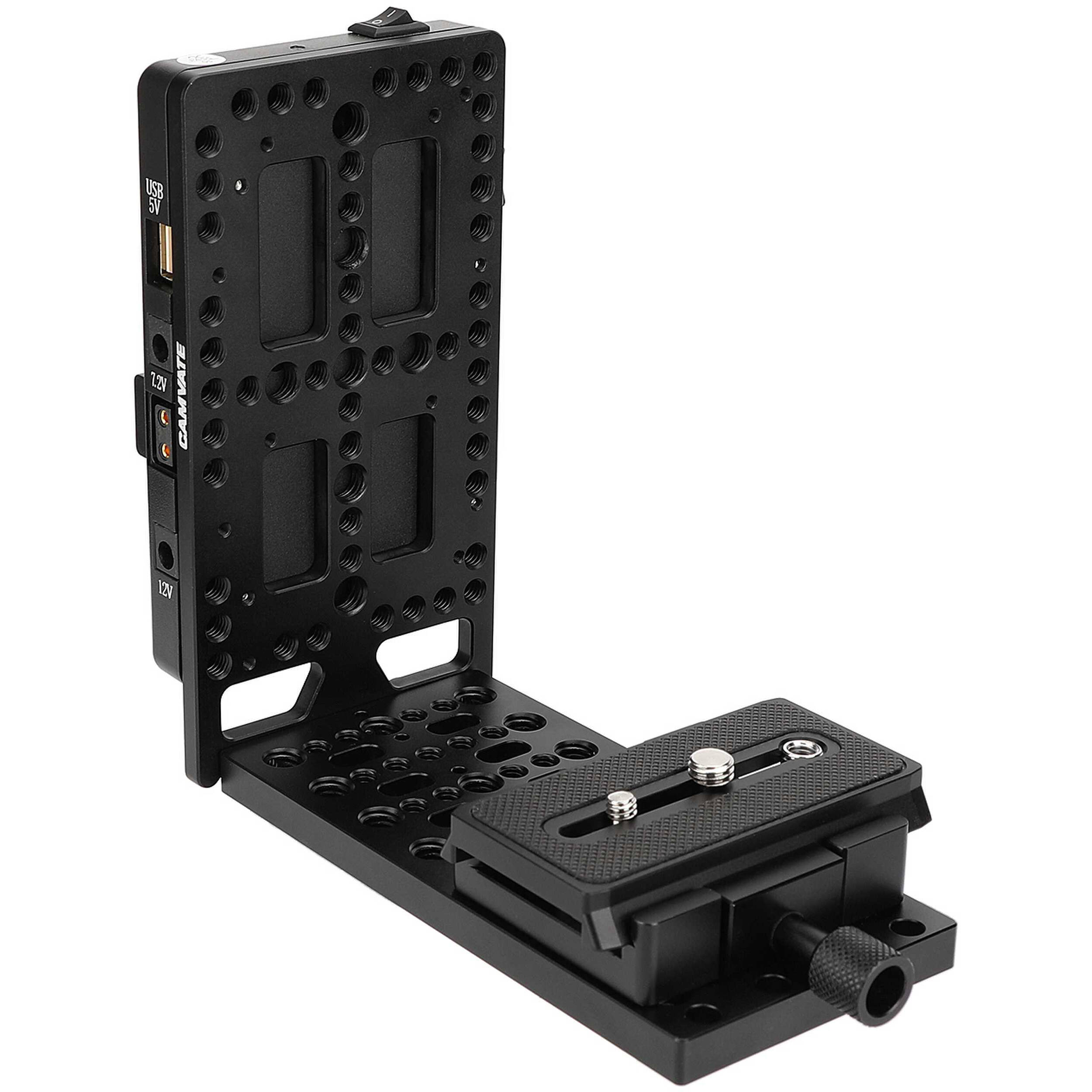 CAMVATE L-Shaped Bracket with V-Mount Power Adapter and C3161