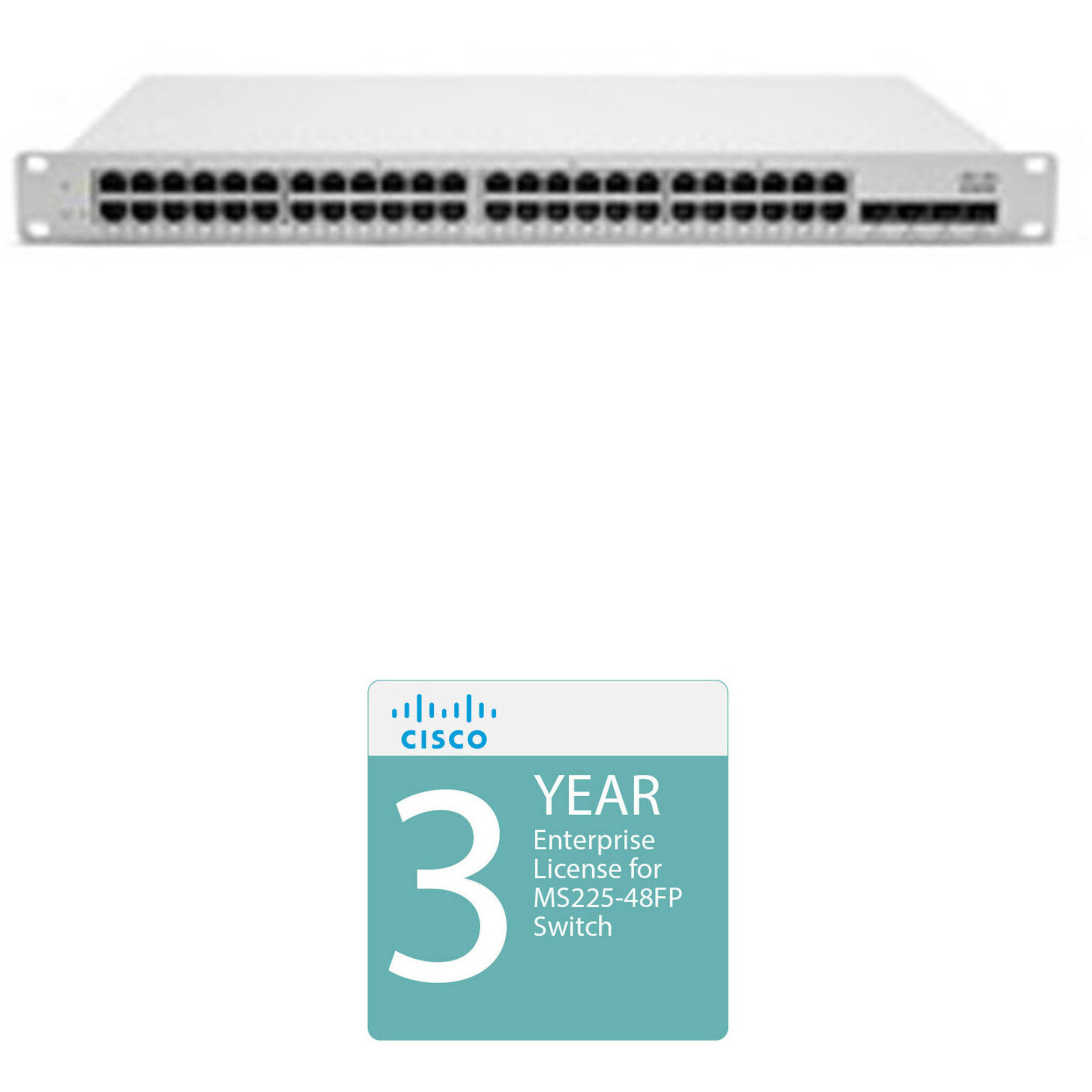 Cisco MS225-48FP Access Switch with 3-Year Enterprise License