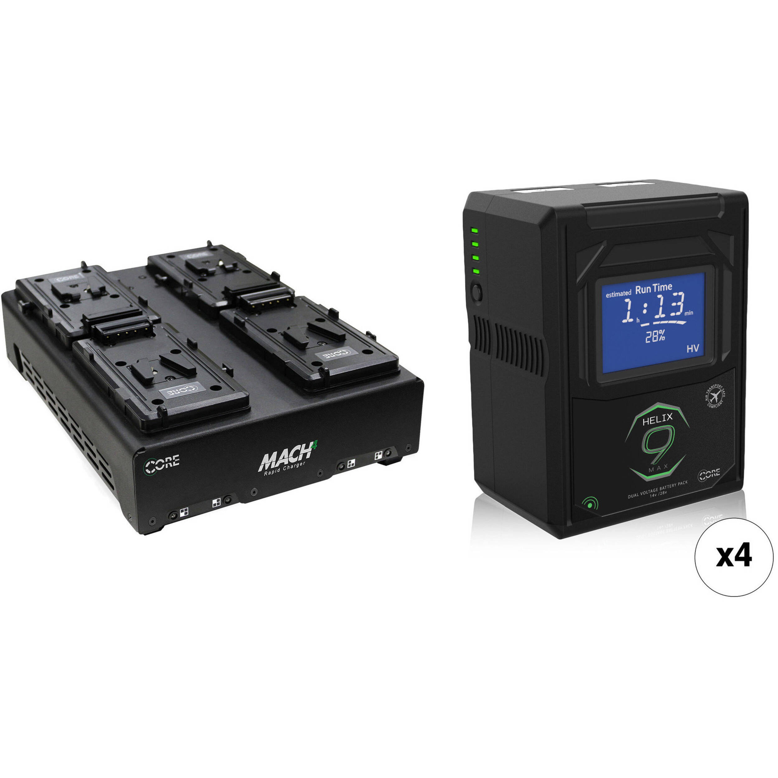 Core SWX 98Wh Helix Max Dual-Voltage 4-Battery Kit (V-Mount)