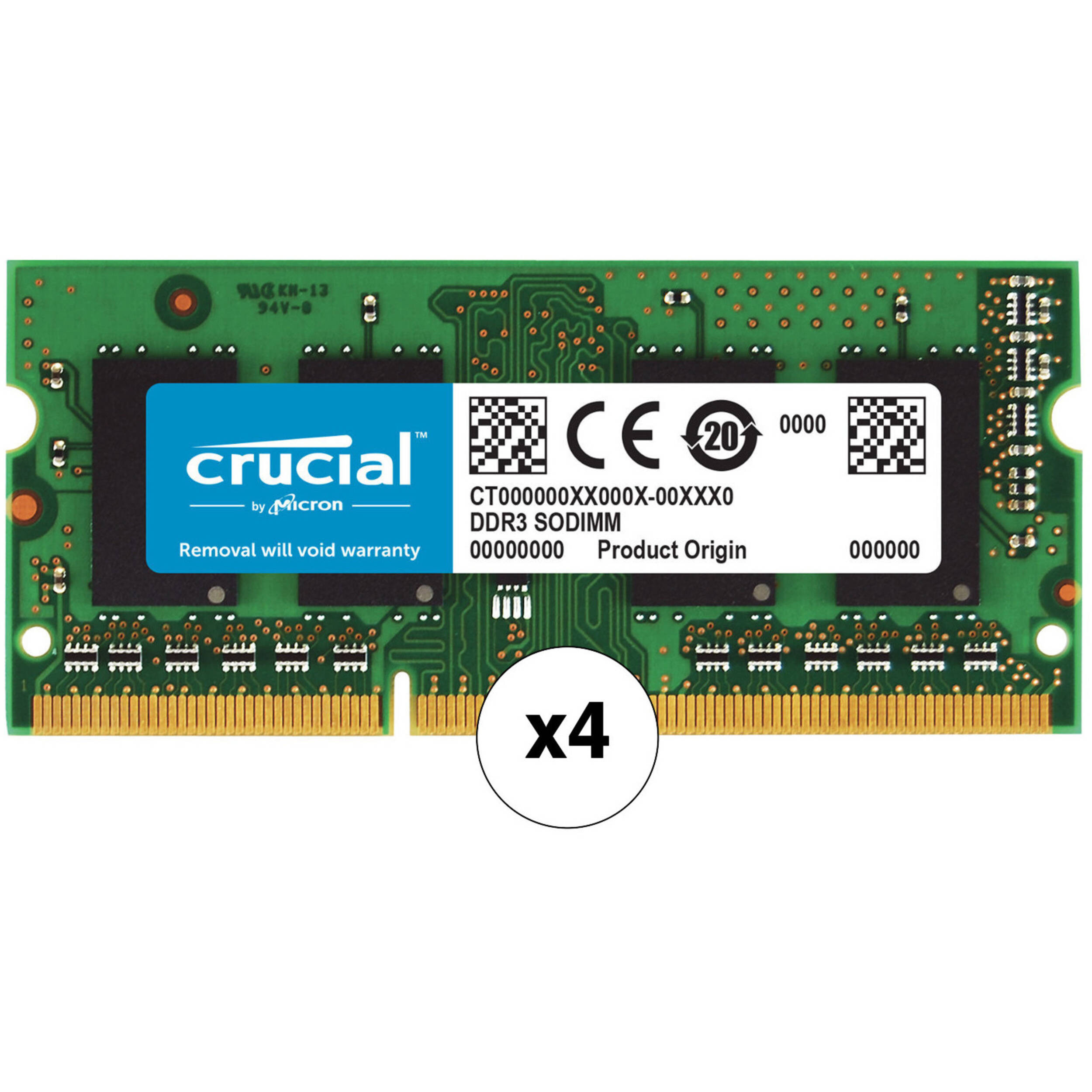 Crucial 32GB 204 pin SODIMM DDR3 PC3 12800 Memory Module Kit 4 Crucial 32GB 204 pin SODIMM DDR3 PC3 12800 Memory Module Kit 4