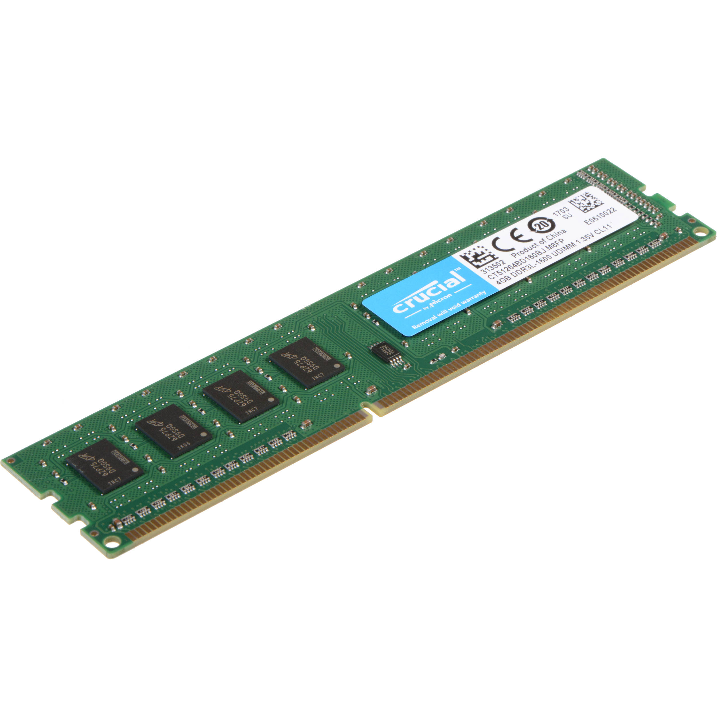 Crucial 4GB DDR3L 1600 MHz UDIMM Memory Module CT51264BD160BJ Crucial 4GB DDR3L 1600 MHz UDIMM Memory Module CT51264BD160BJ
