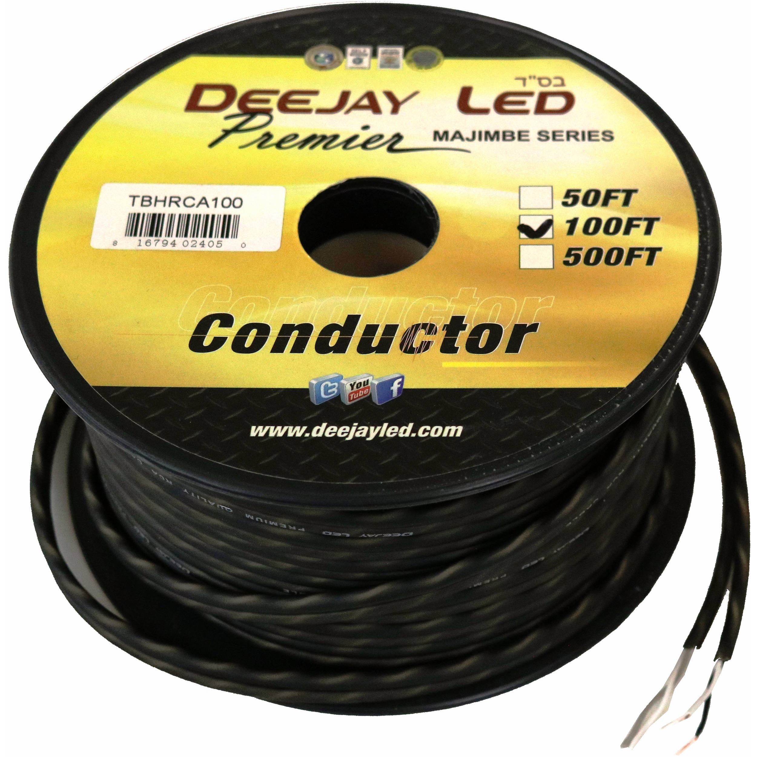 DeeJay LED Twisted RCA Cable Roll (100') TBHRCA100 B&H Photo