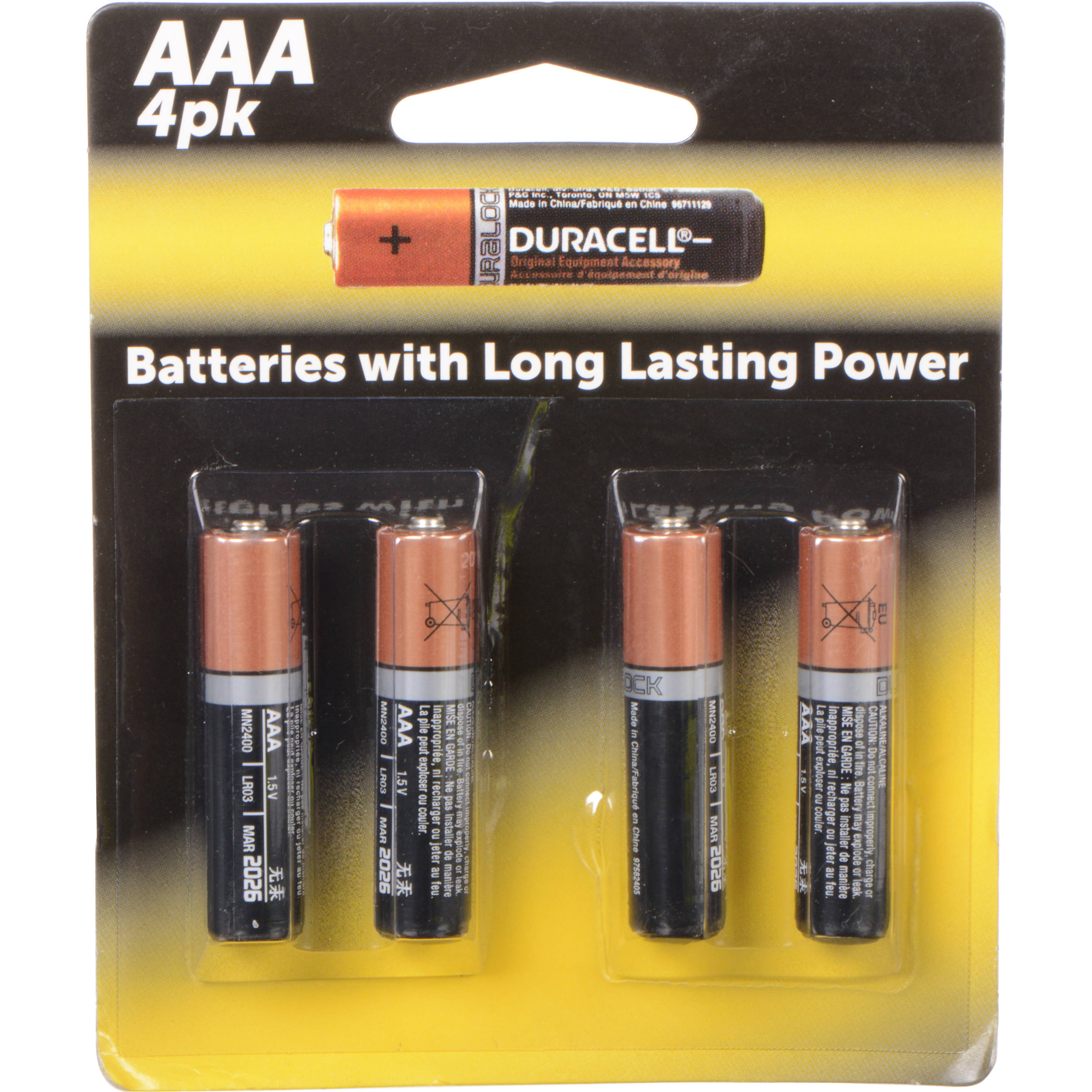 Duracell AAA 1 5V Alkaline Coppertop Batteries 4 Pack Duracell AAA 1 5V Alkaline Coppertop Batteries 4 Pack