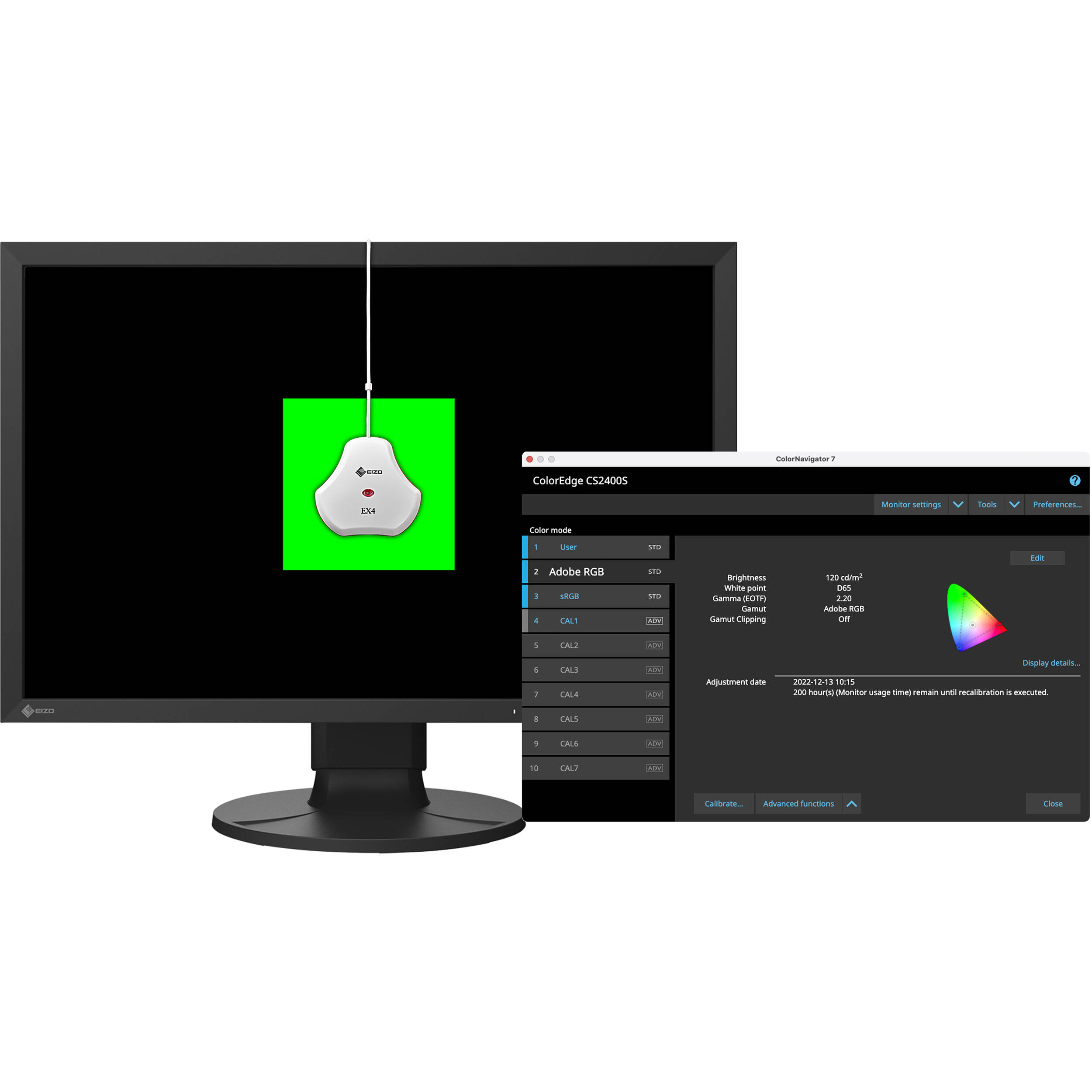 EIZO ColorEdge CS2400S 24.1" Monitor with EX4 CS2400S-BK-CNX B&H