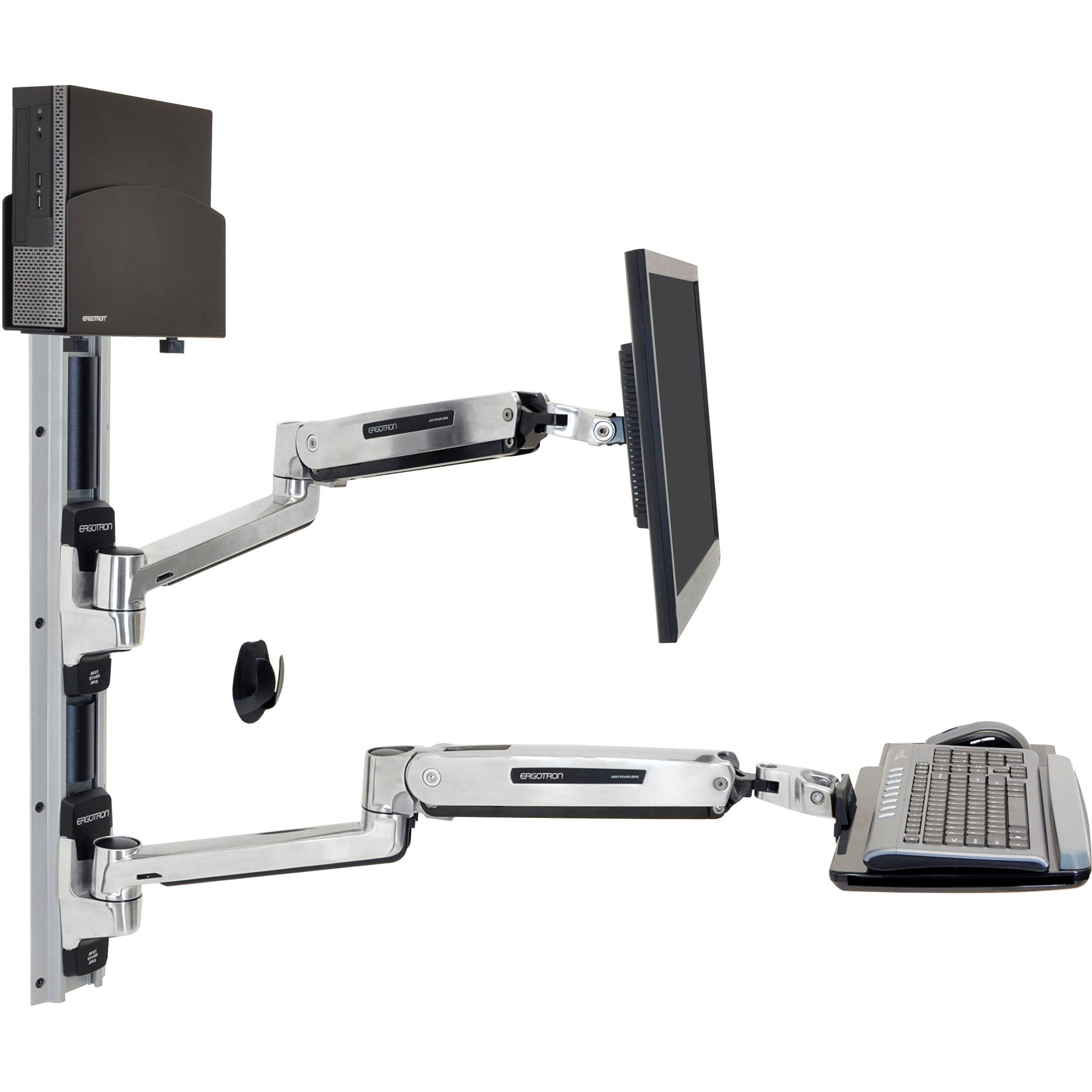 Ergotron LX Sit Stand Wall Mount System Small Black 45-359-026