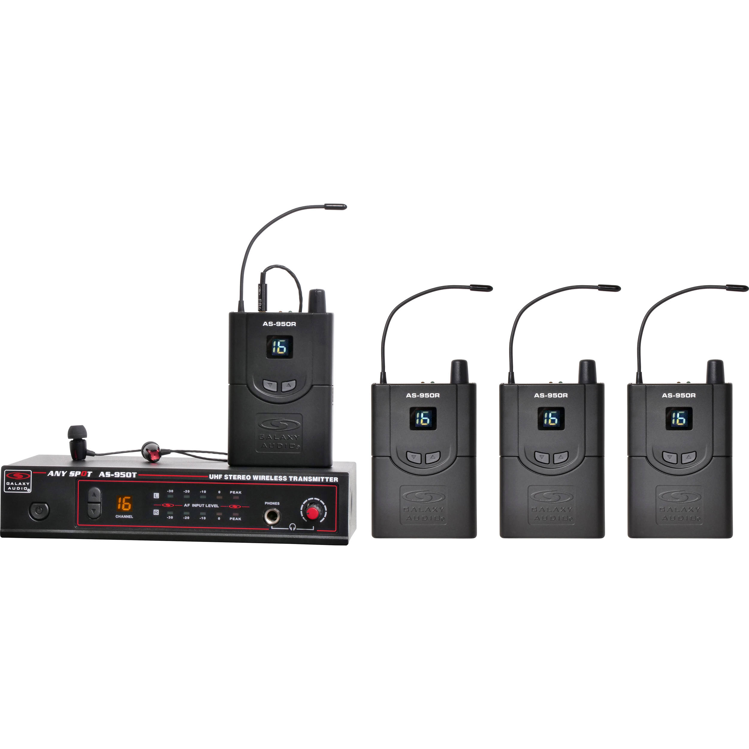 Galaxy Audio AS-950-4N 4-Pack Any Spot Series Wireless AS-950-4N