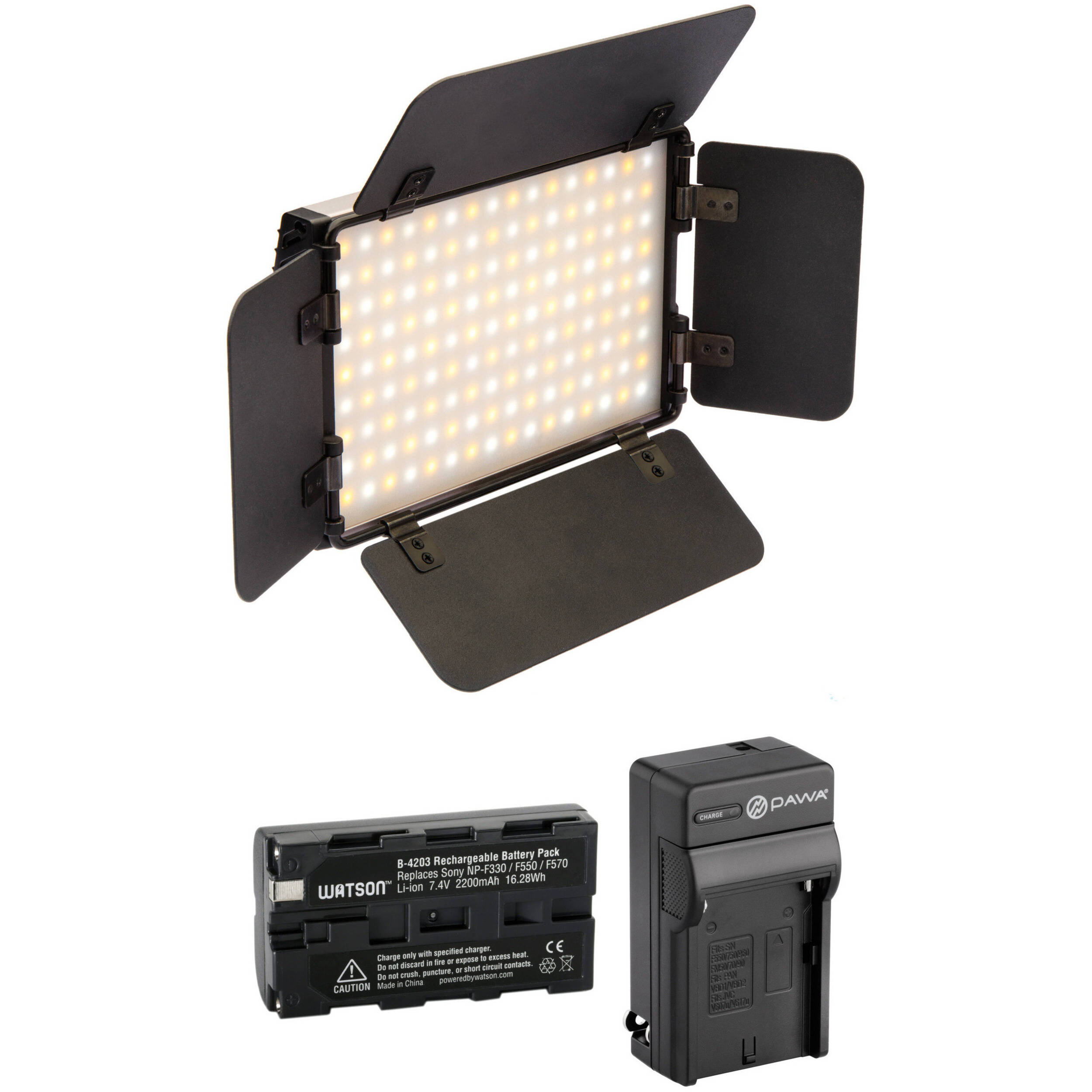 Genaray Ultra-thin Bicolor On-Camera Light Kit with Battery and