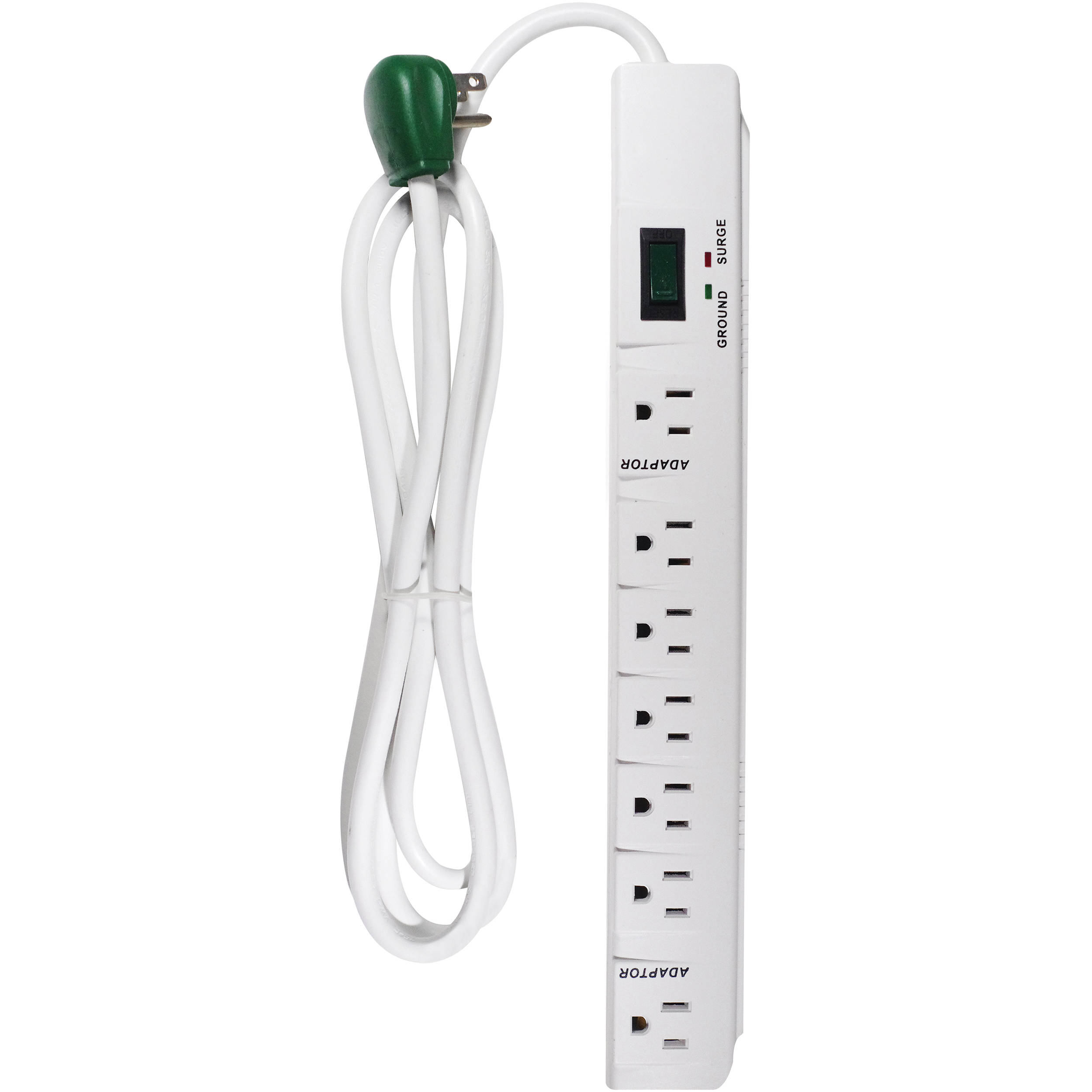GoGreen Power 7-Outlet Surge Protector (6', White) GG-17636 B&H