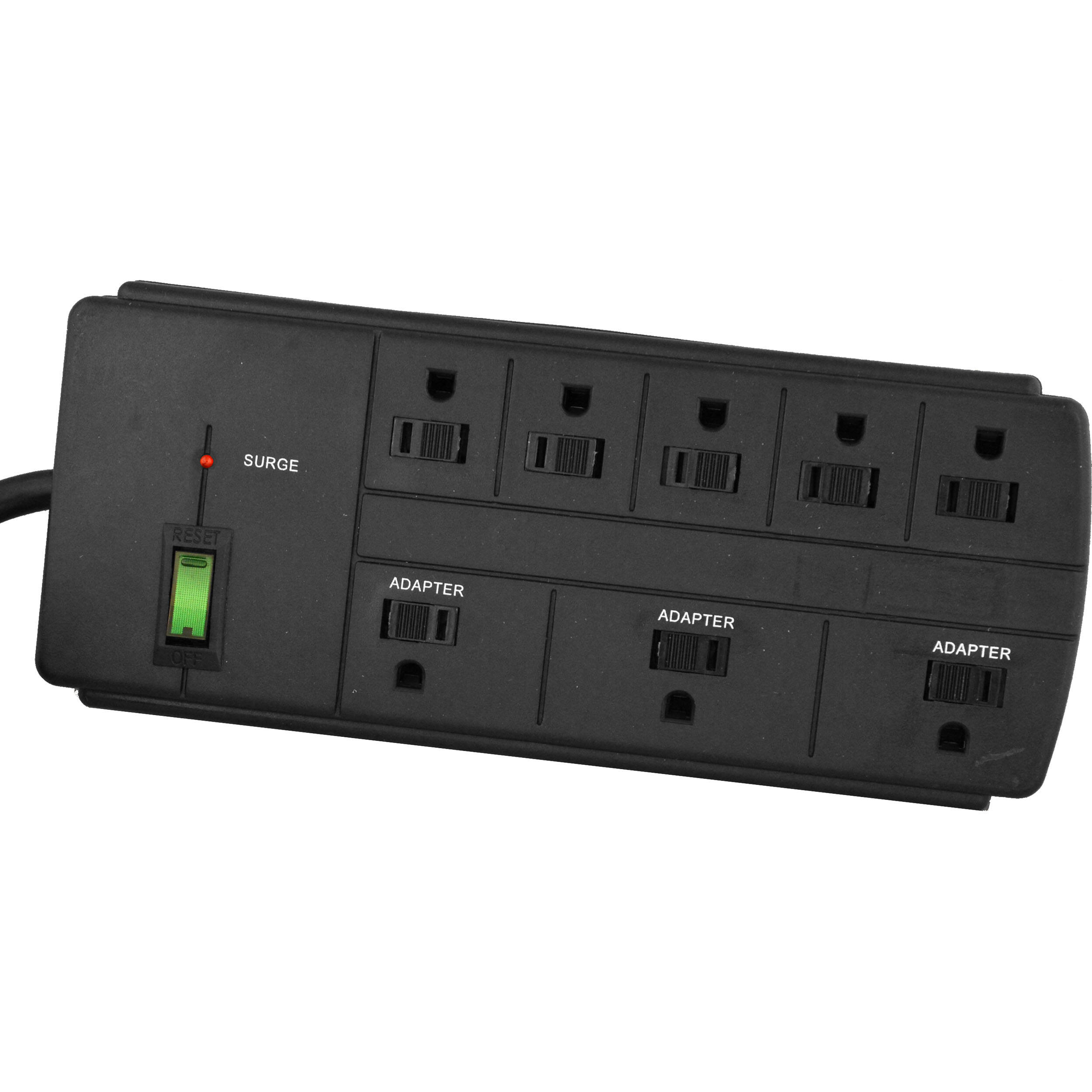 GoGreen Power 8-Outlet Surge Protector (Black) GG-18316BK B&H