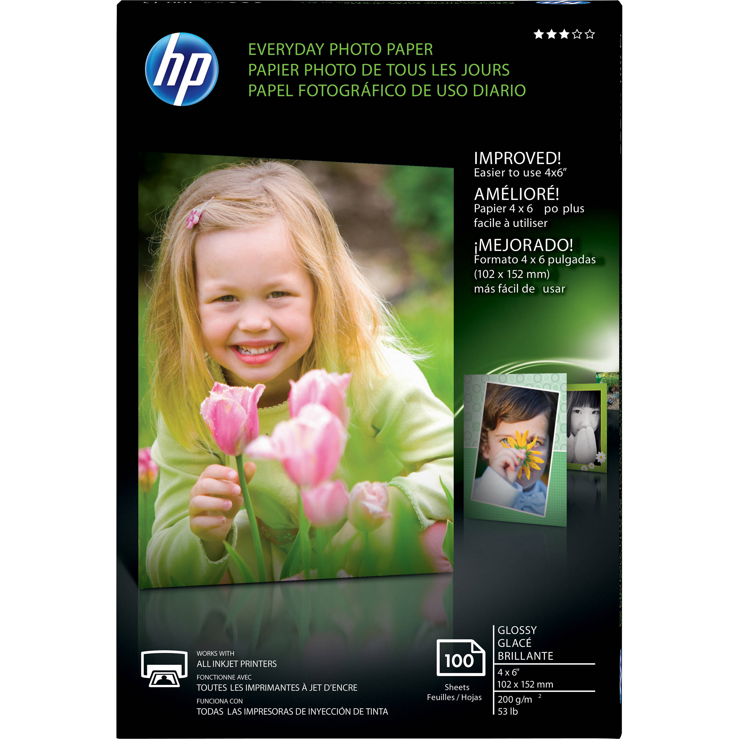 HP Everyday Glossy Photo Paper 4 0 X 6 0 100 Sheets CR759A HP Everyday Glossy Photo Paper 4 0 X 6 0 100 Sheets CR759A