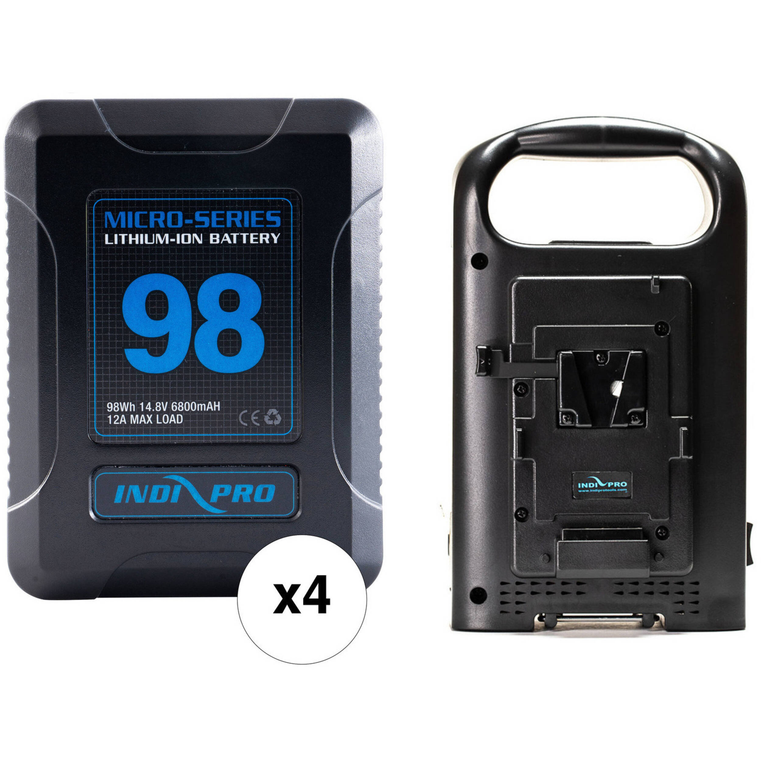 IndiPRO Tools 4 x Micro-Series 98Wh Li-Ion V-Mount Batteries