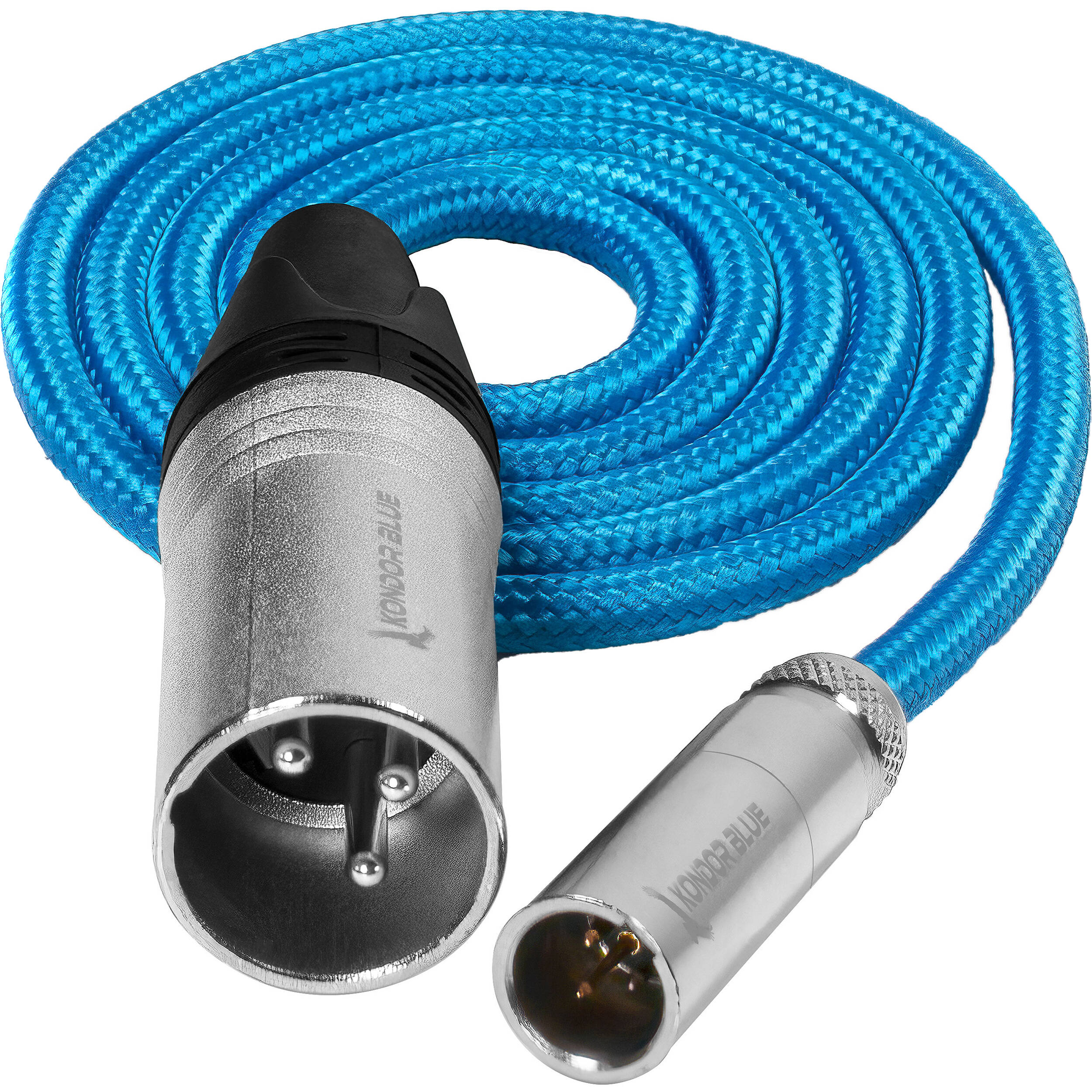 Kondor Blue Braided Mini-XLR Male to XLR Male Audio KB_MINIMXLR3