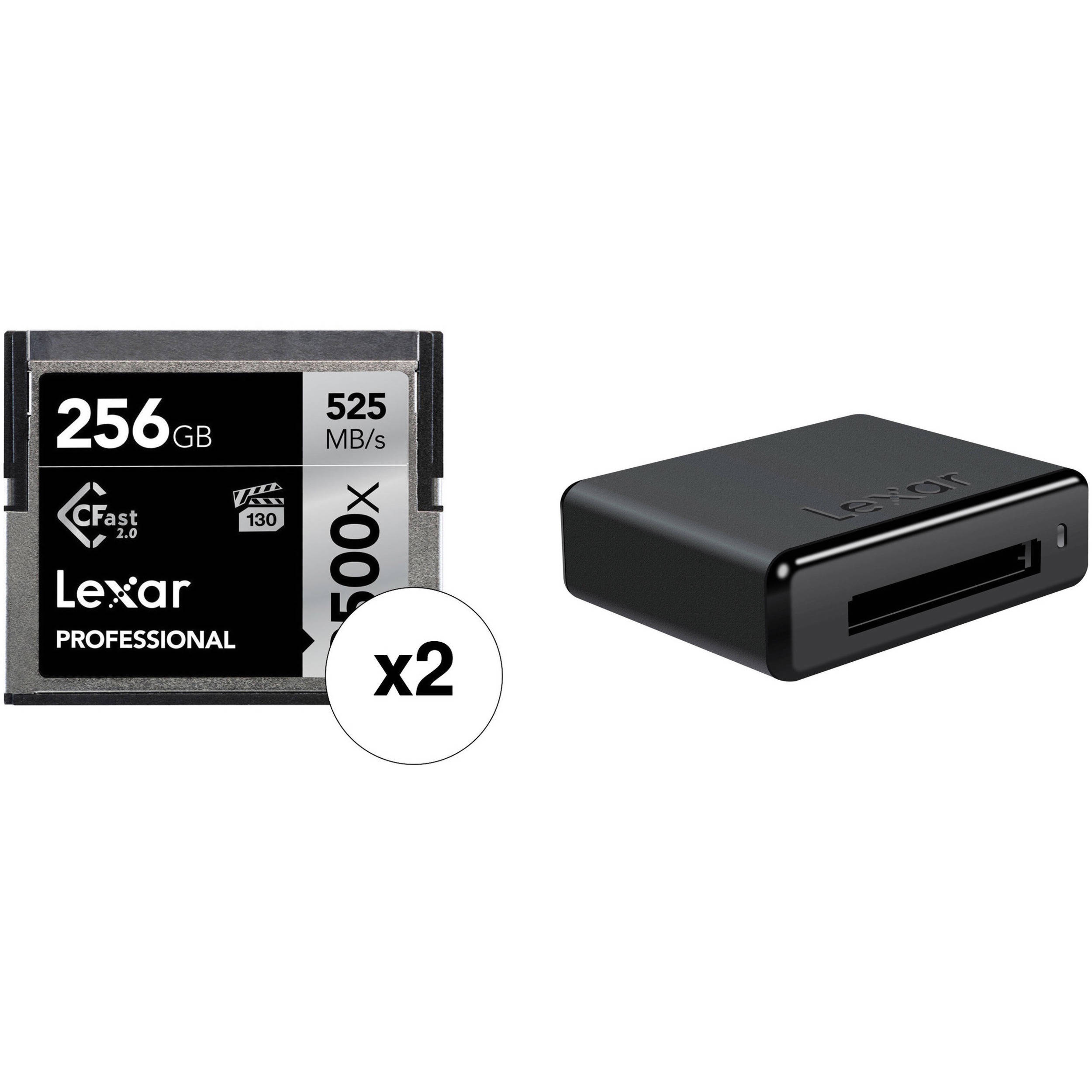 Lexar 256GB Professional 3500x CFast 2 0 Memory Card 2 Pack lexar-256gb-professional-3500x-cfast-2-0-memory-card-2-pack