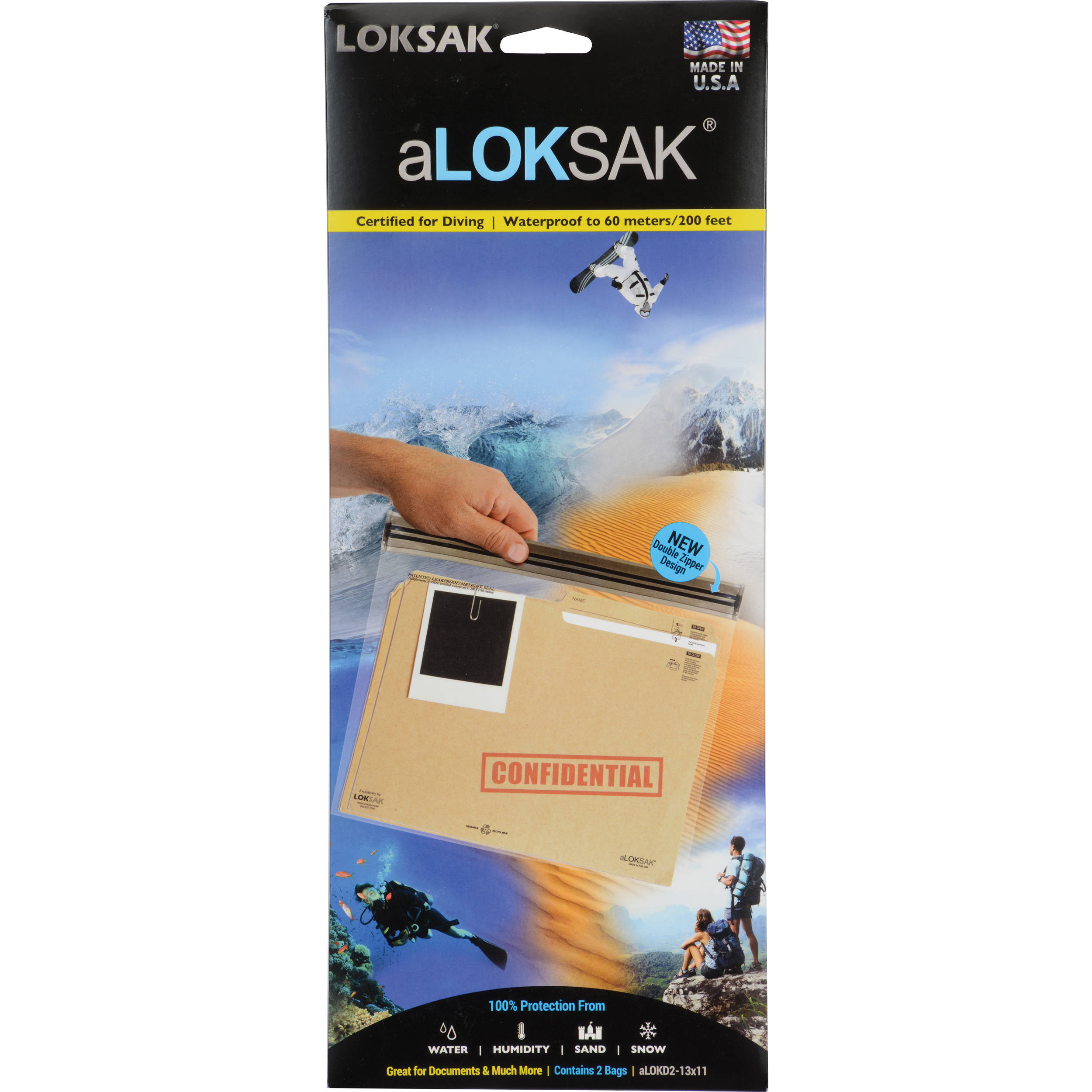LOKSAK aLOKSAK Waterproof Bags - 13 x 11" LOK-ALOKD2-13X11 B&H