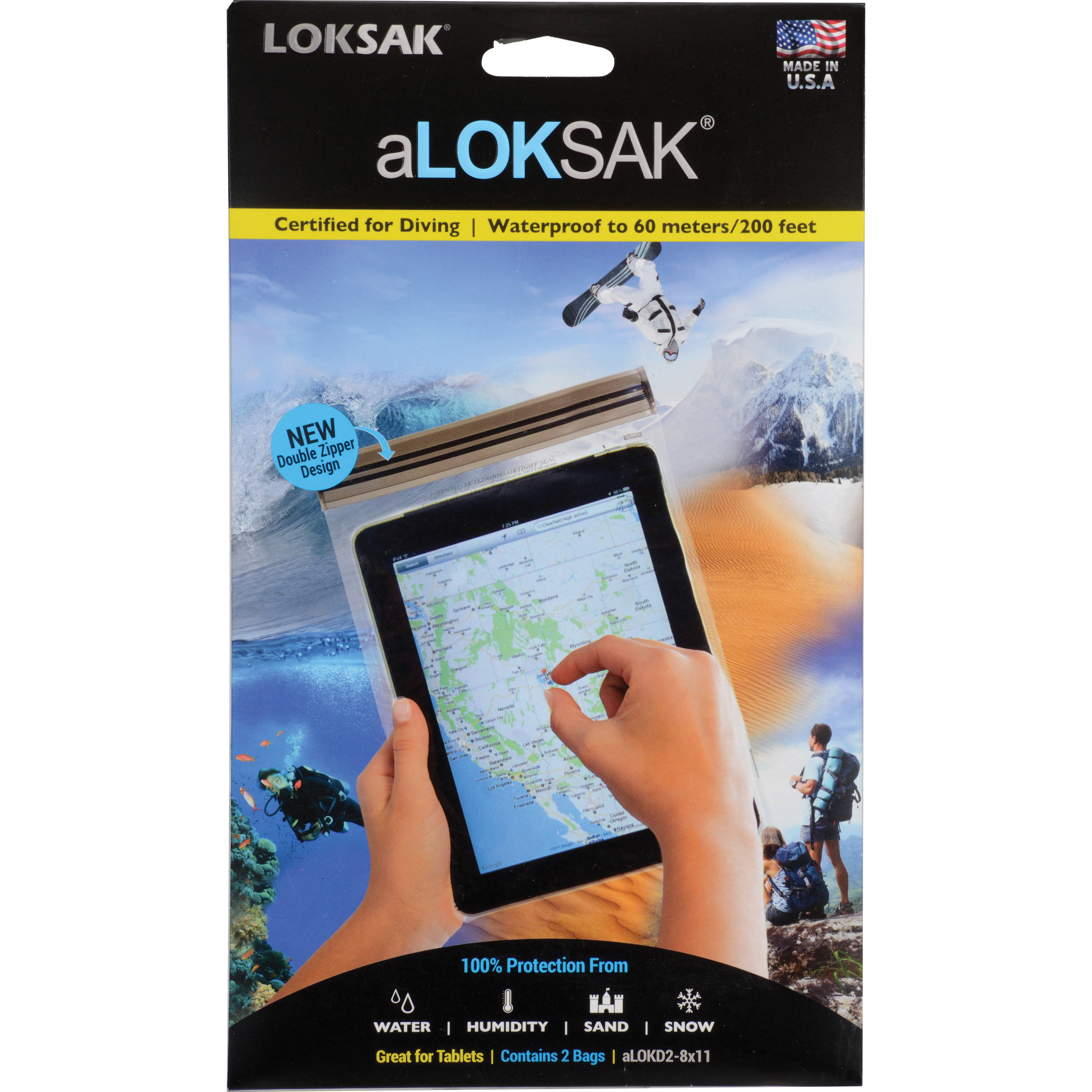 LOKSAK aLOKSAK Waterproof Bags - 8 x 11" (2-Pack)