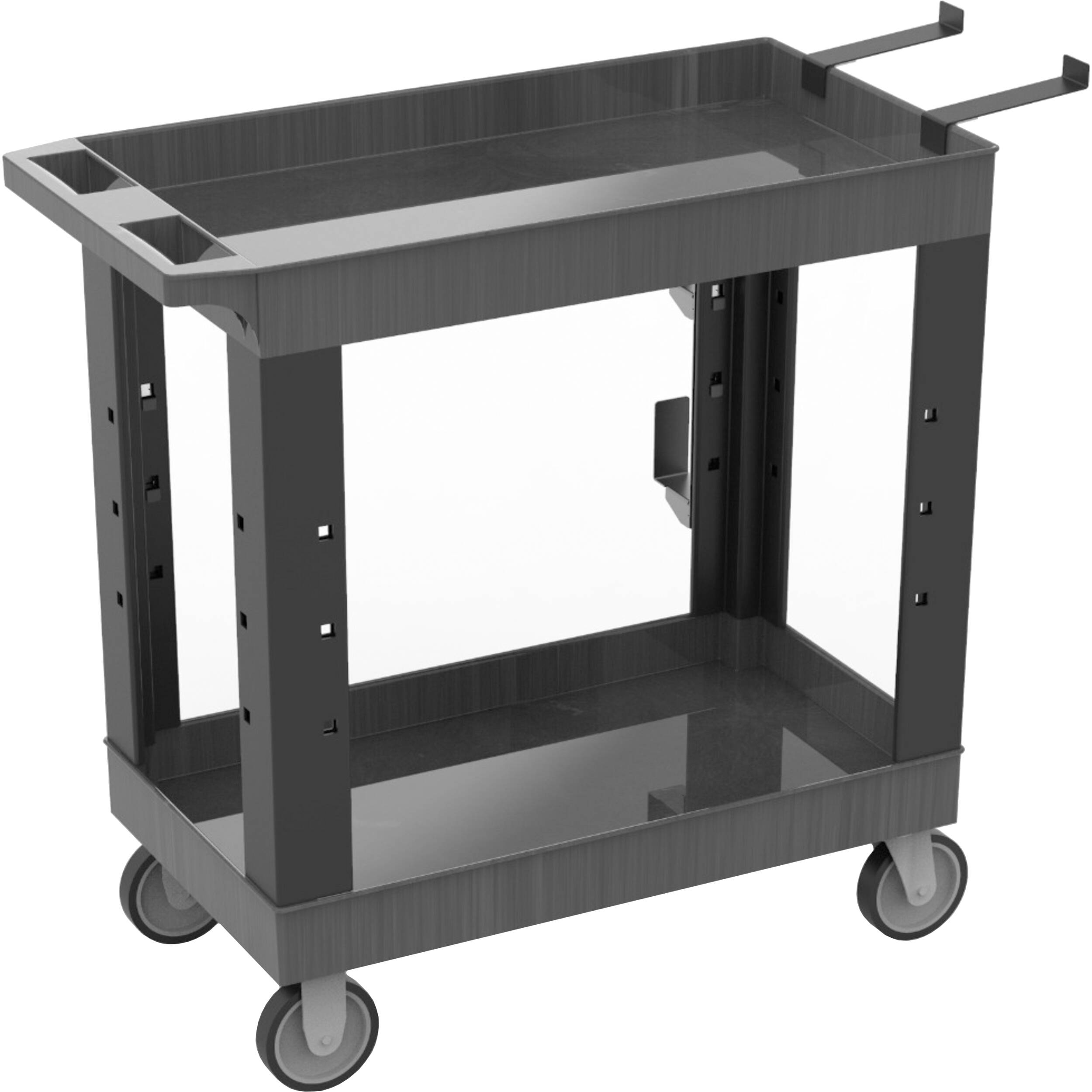 Luxor 32x18" Heavy-Duty Industrial Cart w/Two EC11-NDUST-B B&H