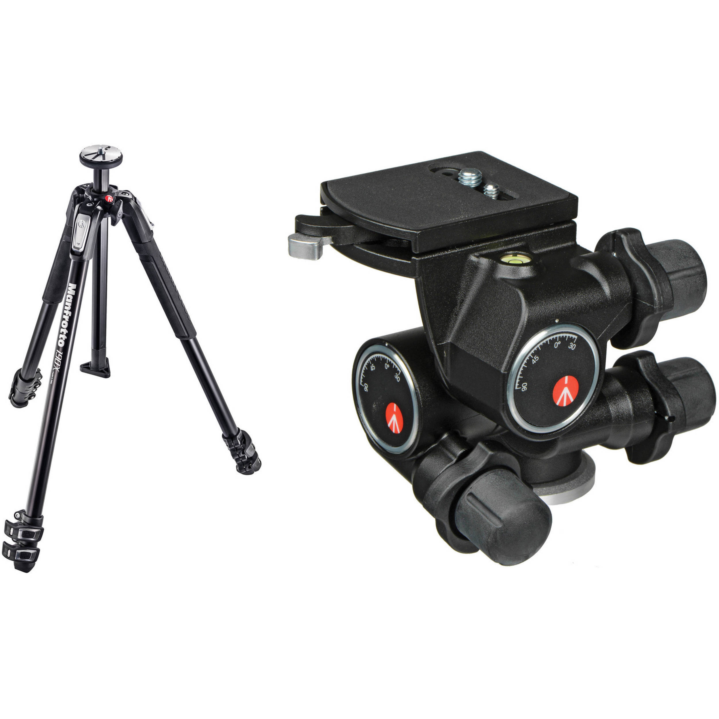 Manfrotto MT190X3 Aluminum Tripod with 410 Junior Geared Head