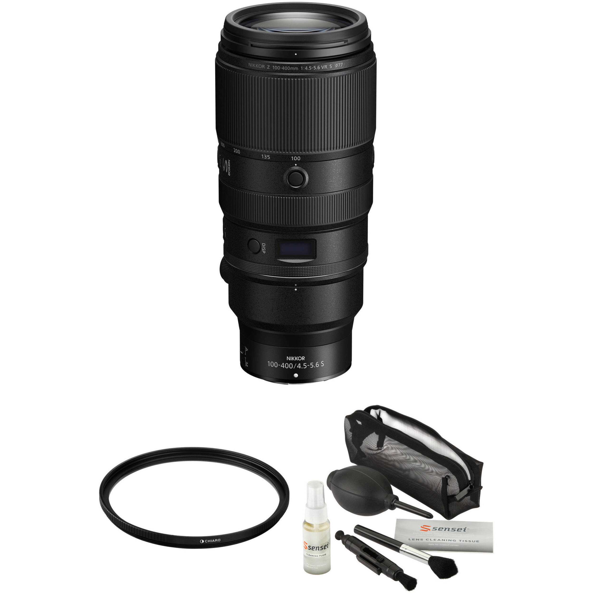 Nikon NIKKOR Z 100-400mm f/4.5-5.6 VR S Lens with Accessories