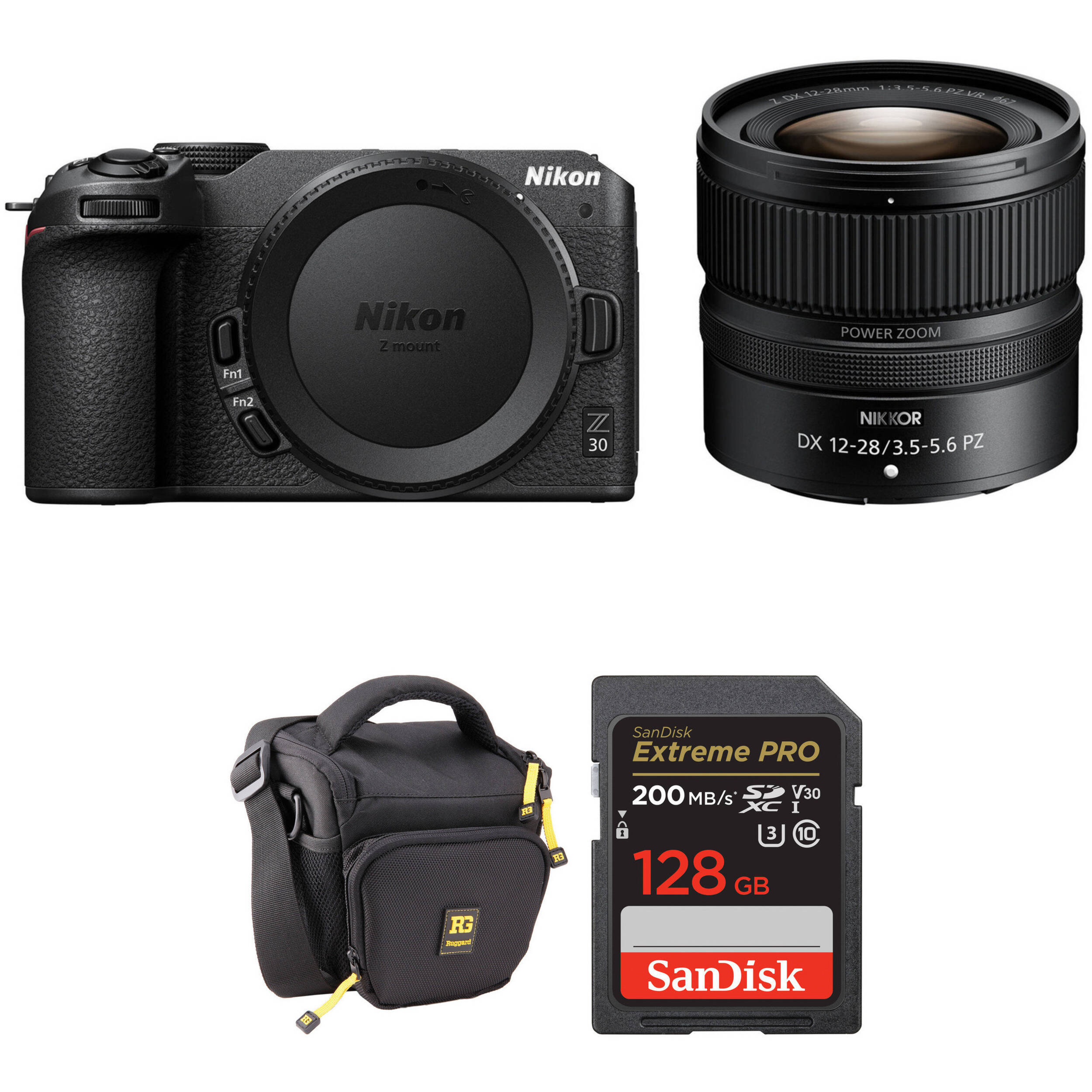 Nikon Z30 Mirrorless Camera with 12-28mm Lens and Accessories