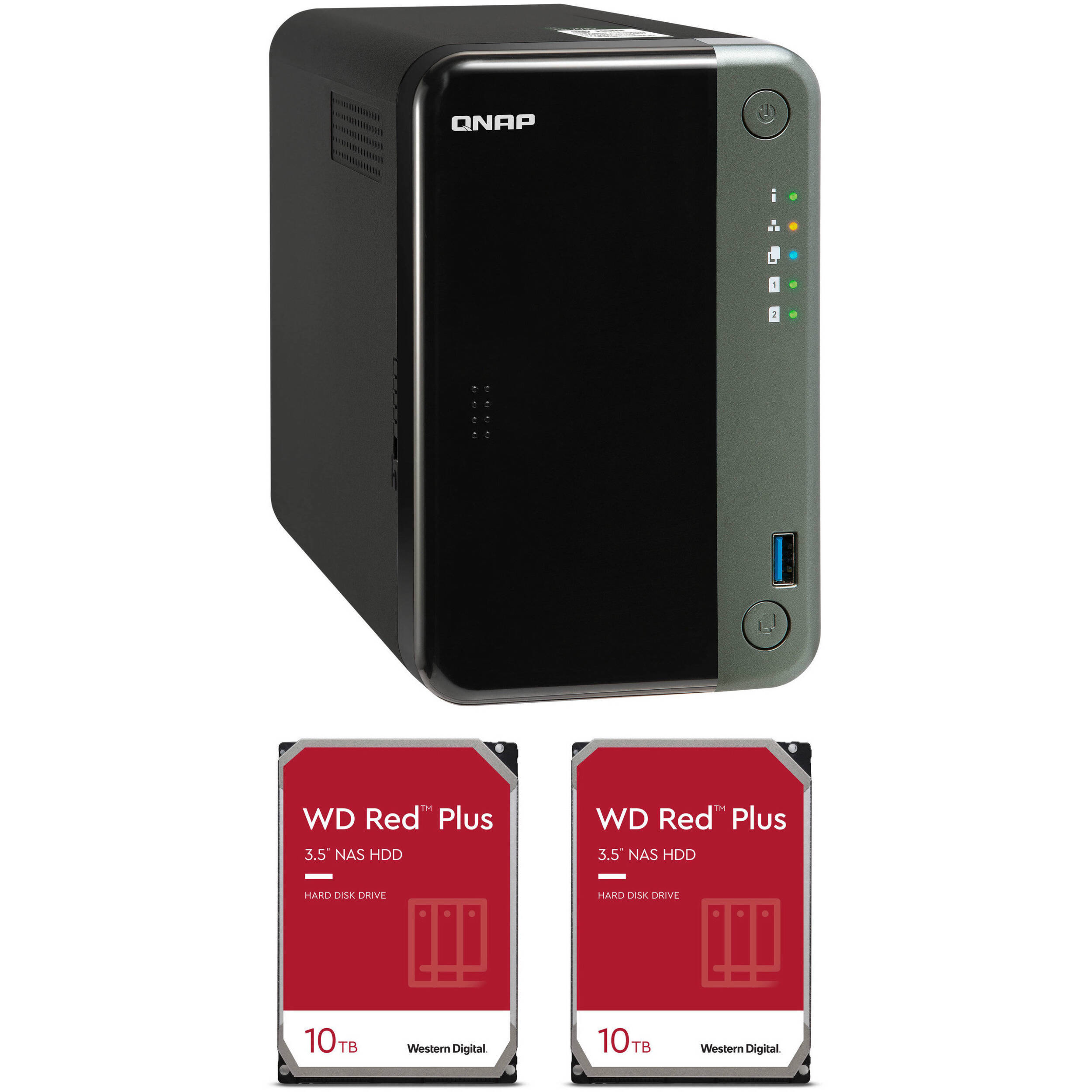 QNAP 20TB TS 253D 2 Bay NAS Enclosure Kit With WD NAS Drives 2 QNAP 20TB TS 253D 2 Bay NAS Enclosure Kit With WD NAS Drives 2