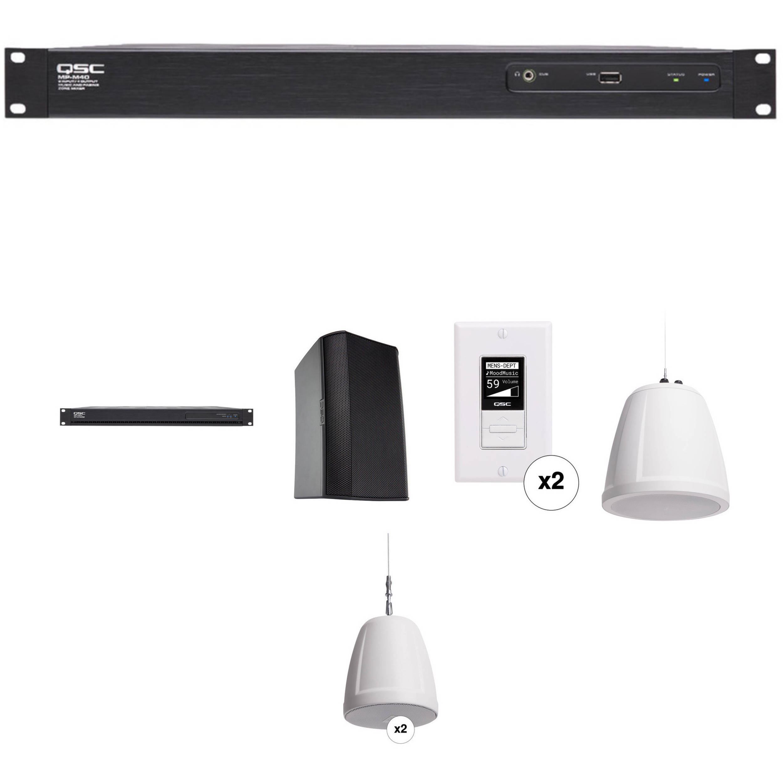 QSC Business Music Kit for 750Ft² Restaurant