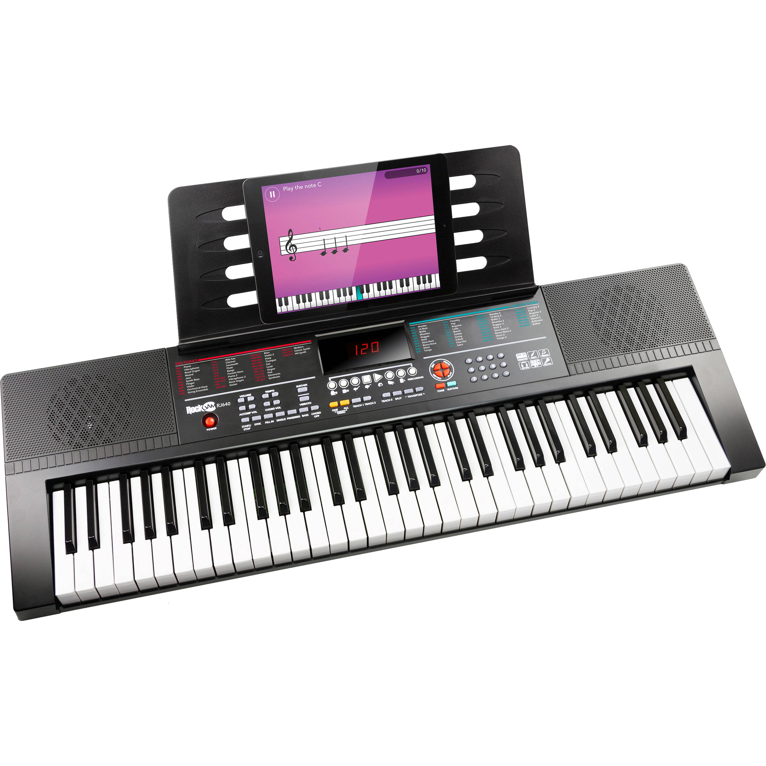 RockJam RJ640 61-Key Portable Keyboard RJ640-G B&H Photo Video
