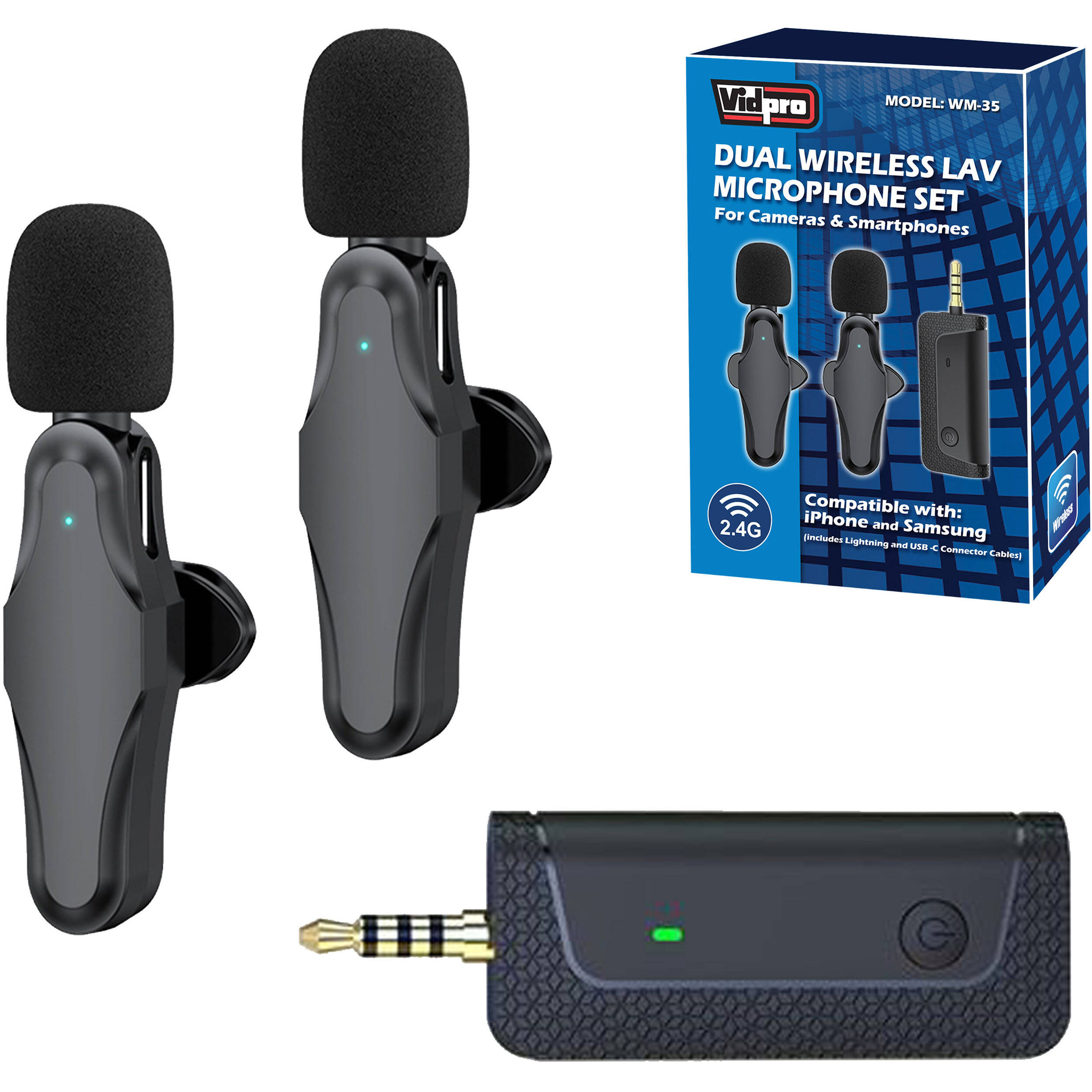 Vidpro WM-35 2-Person Wireless Microphone System WM-35 B&H Photo