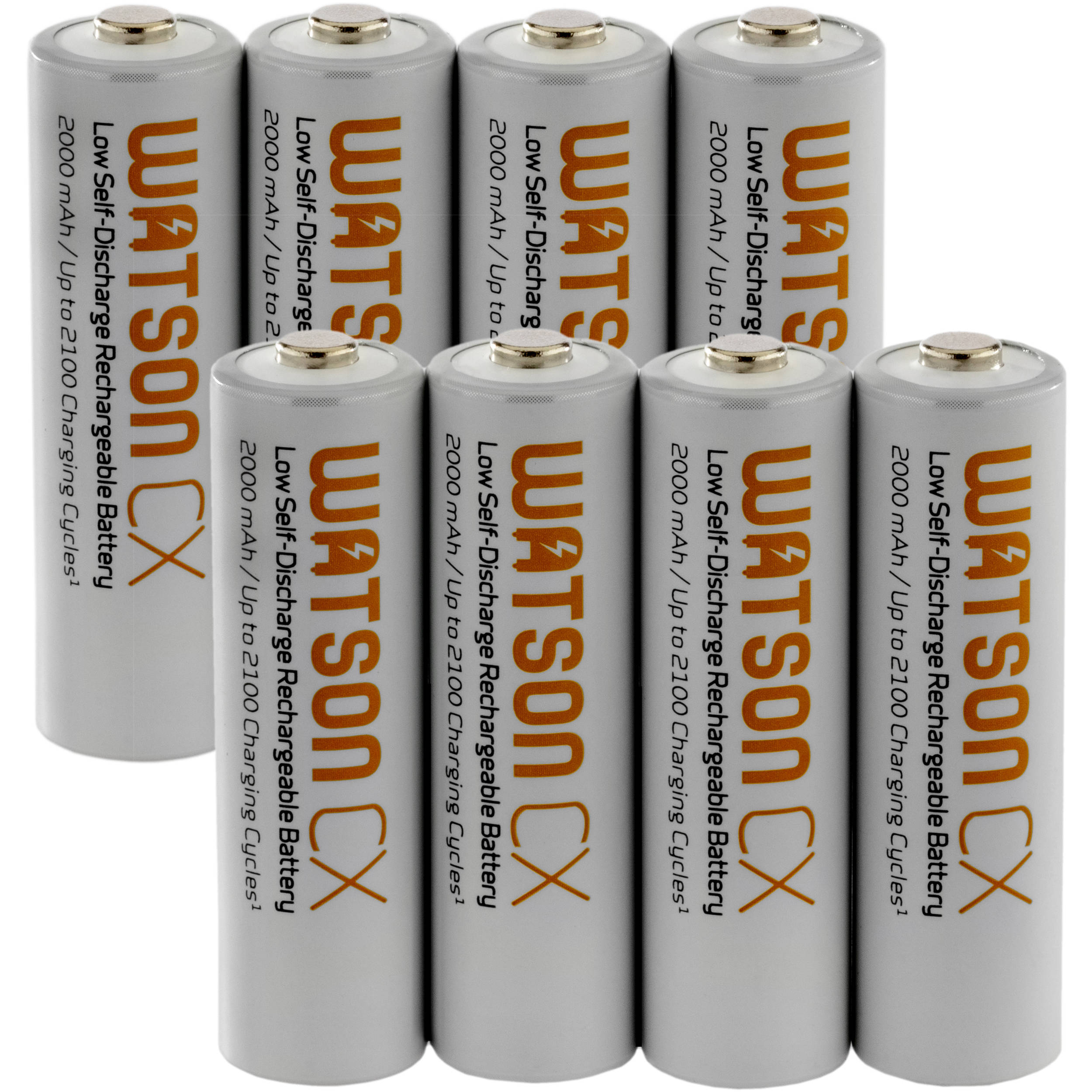 Watson CX AA Rechargeable NiMH Batteries AA-SLD2000-8 B&H Photo