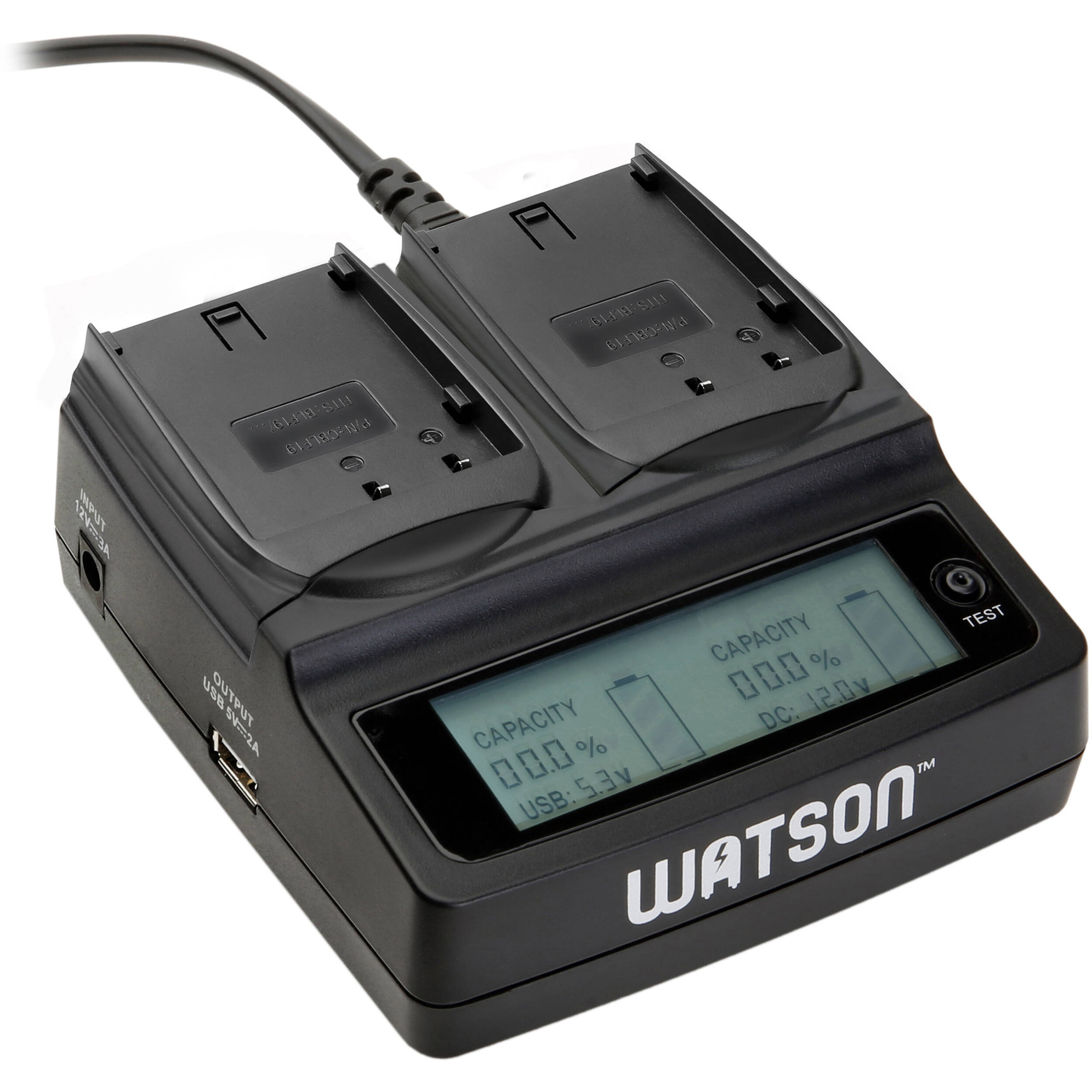 Watson Duo LCD Charger with Two DMW-BLF19 Battery Plates DX-3640