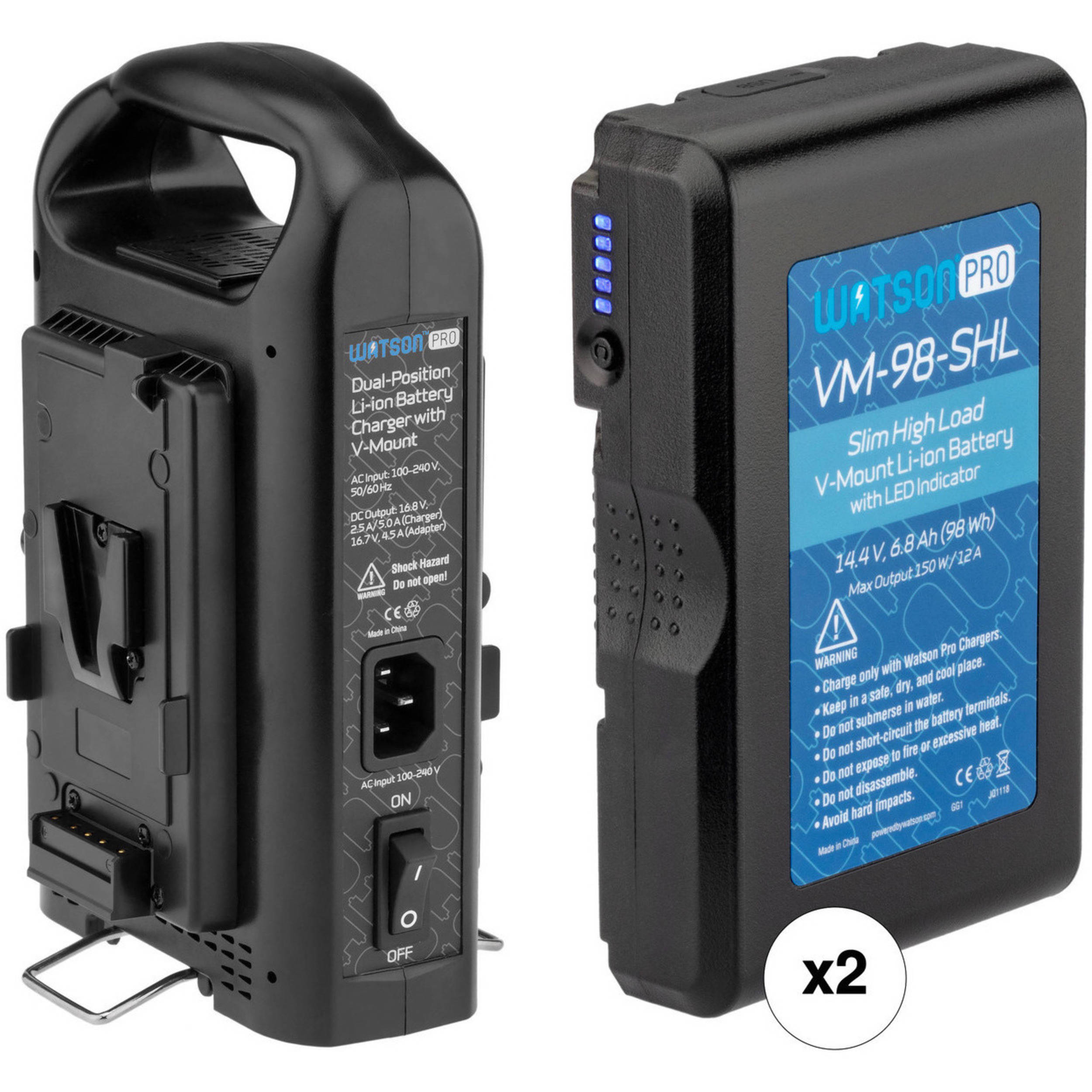 Watson Pro 14.4V 98Wh Slim High-Load Li-Ion 2-Battery Kit with
