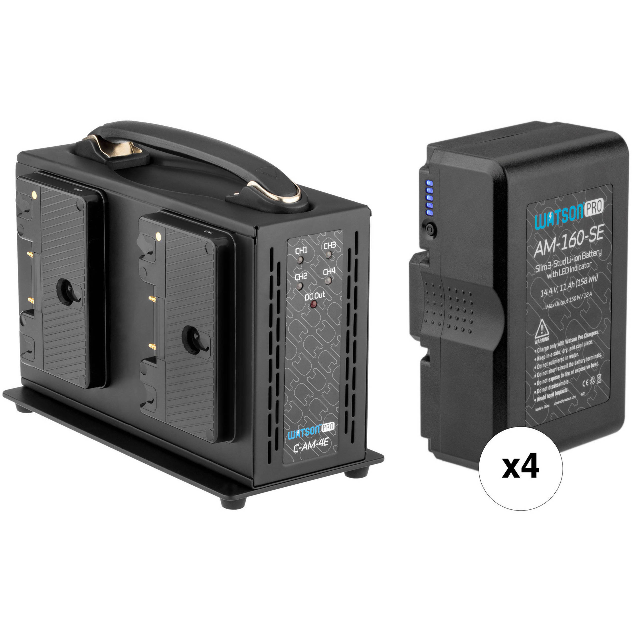 Watson Pro 4 x High-Draw 158Wh Slim Batteries & Simultaneous
