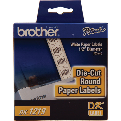 Brother DK1219 Round Paper Labels (1/2", 1200 Labels) DK1219 B&H