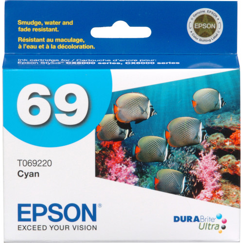Epson 69 Cyan Ink Cartridge T069220-S B&H Photo Video