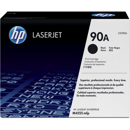 HP 90A Black LaserJet Toner Cartridge with Smart Printing CE390A
