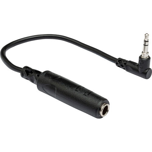 Hosa Technology Stereo Mini Angled Male to Stereo 1/4" MHE-100.5