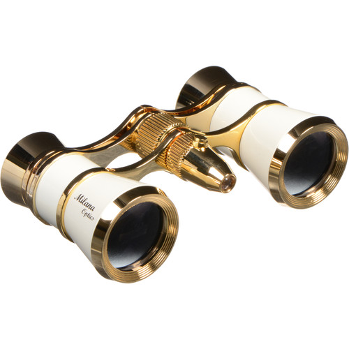 LaScala Optics 3x25 Aida Opera Glass (White & Gold) LSA09FL