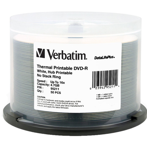 Blank Cd CMC Pro 4.7GB DVD-R Print Plus 16x Discs TDMR-WPP-SB16-WS2 B&H ...