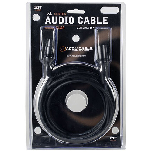 American DJ Accu-Cable XLR Male to XLR Female Balanced XL12A B&H